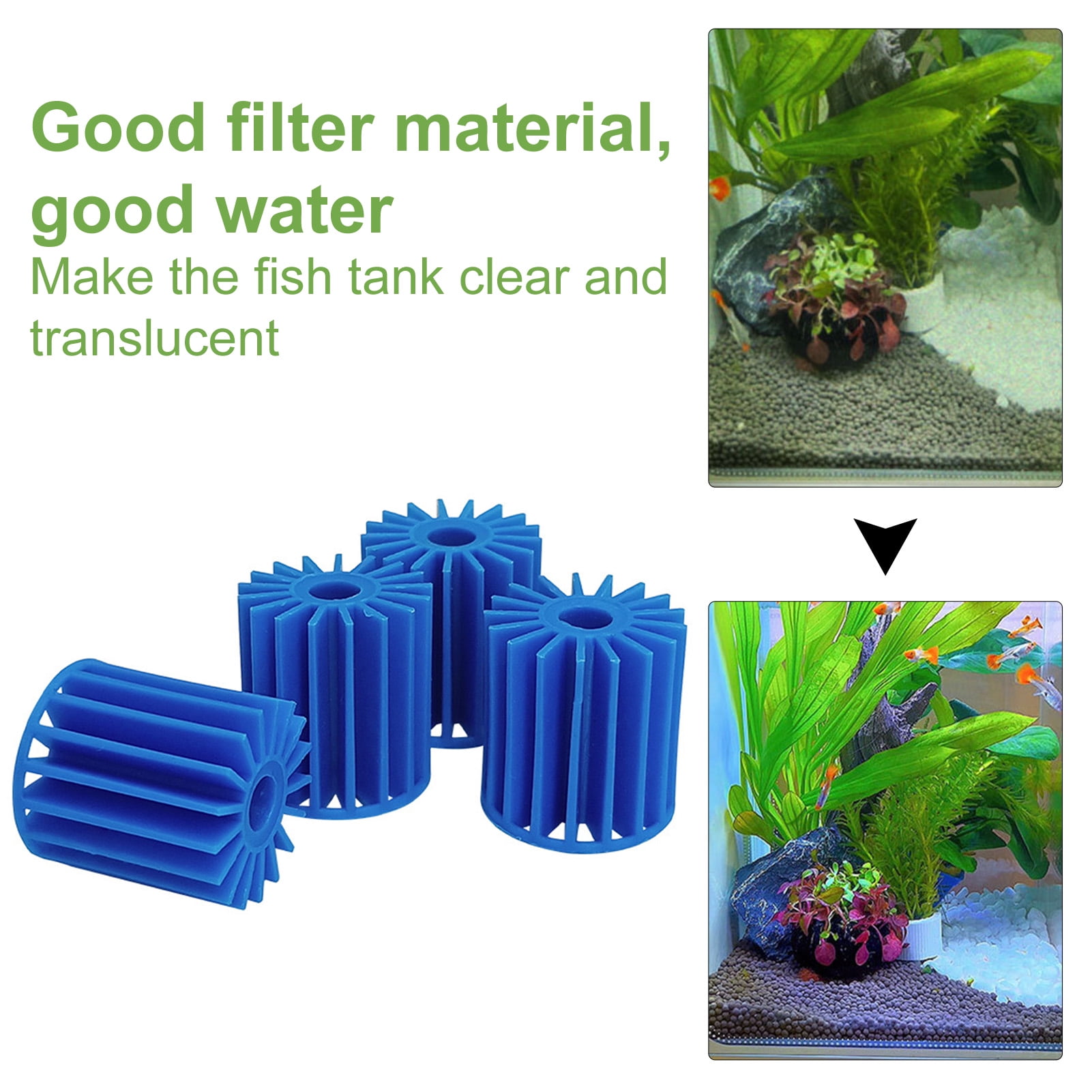 Mdesiwst 10Pcs Fish Tank Filters Quick Permeability Evenly Split ...