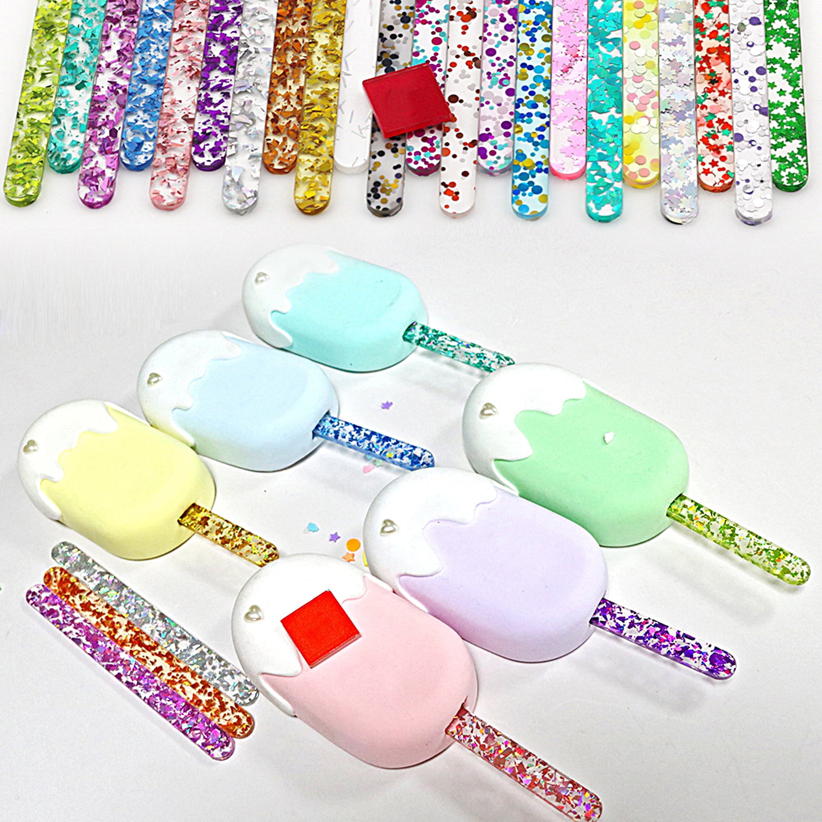 Mdesiwst 10Pcs/Pack Ice Lolly Stick Reusable Multifunctional Food Grade ...