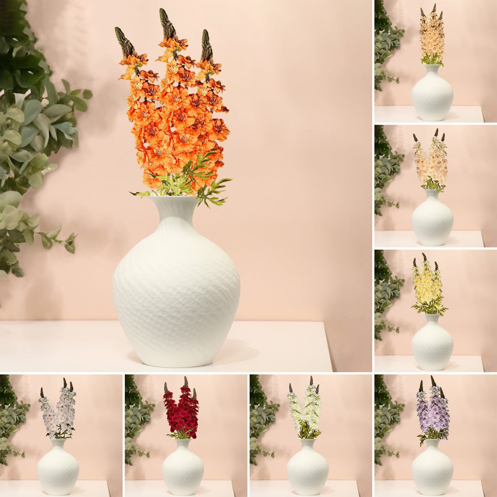 Mdesiwst 1Pc Artificial Flower with Stem,Colorful Fake Flower Floral ...