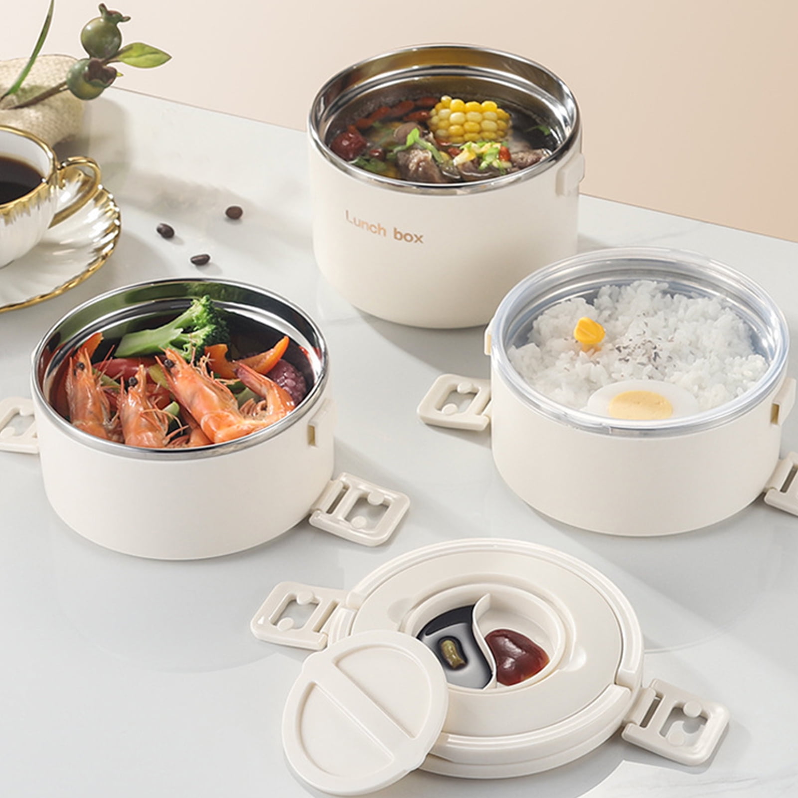 Mdesiwst 304 Stainless Steel Lunch Box Travel Portable Food Warmer with ...