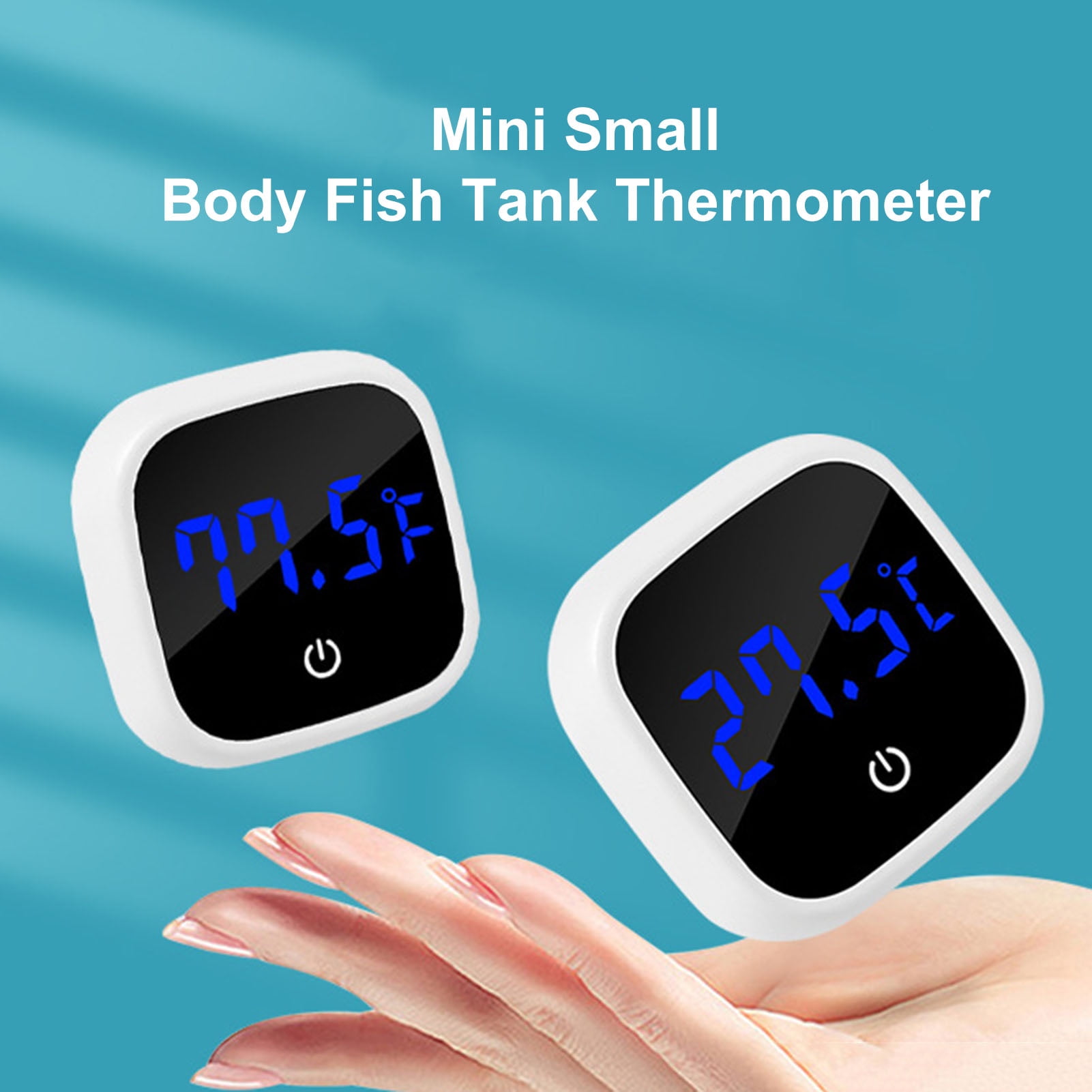 Mdesiwst Accurate LED Display Aquarium Thermometer Fish Axolotl Turtle ...
