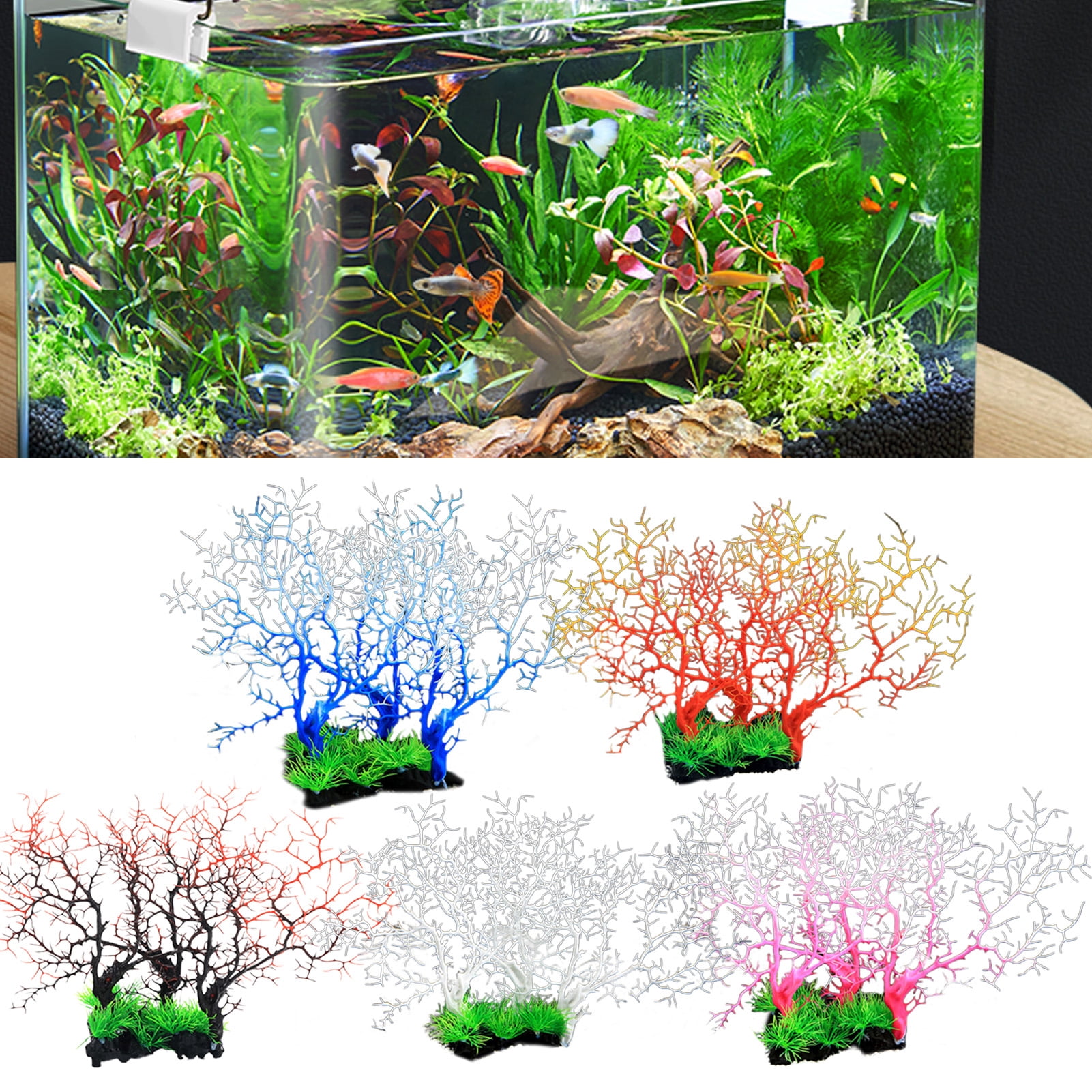 Mdesiwst Artificial Coral Tree Vivid Appearance Bright Color No ...