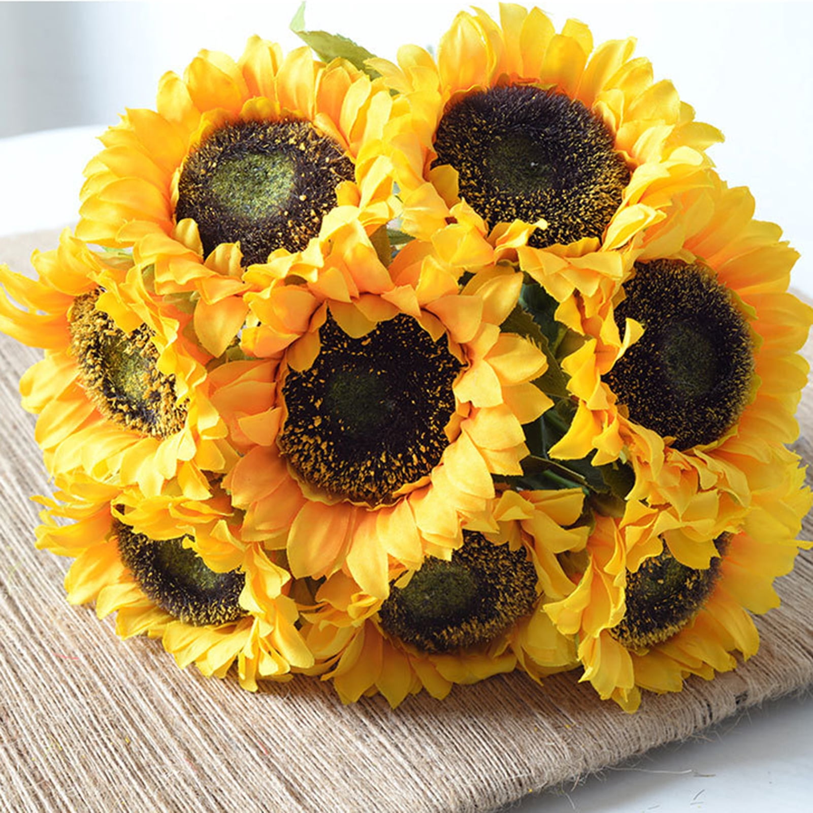 Mdesiwst Artificial Sunflower Branch with Stem Home Wedding Party Faux ...