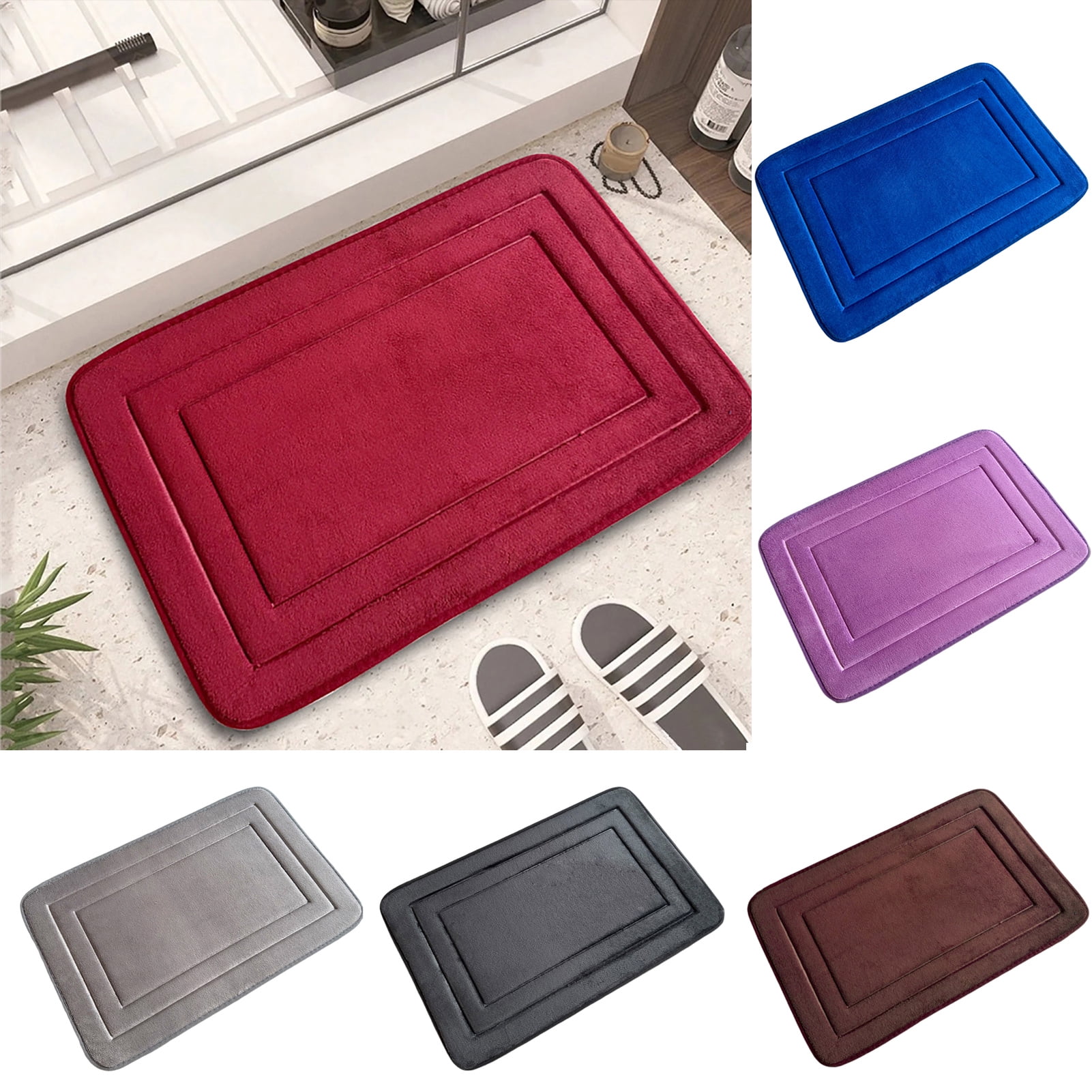 Mdesiwst Carpet Quick-drying Coral Velvet Door Mat Slip-free Water ...