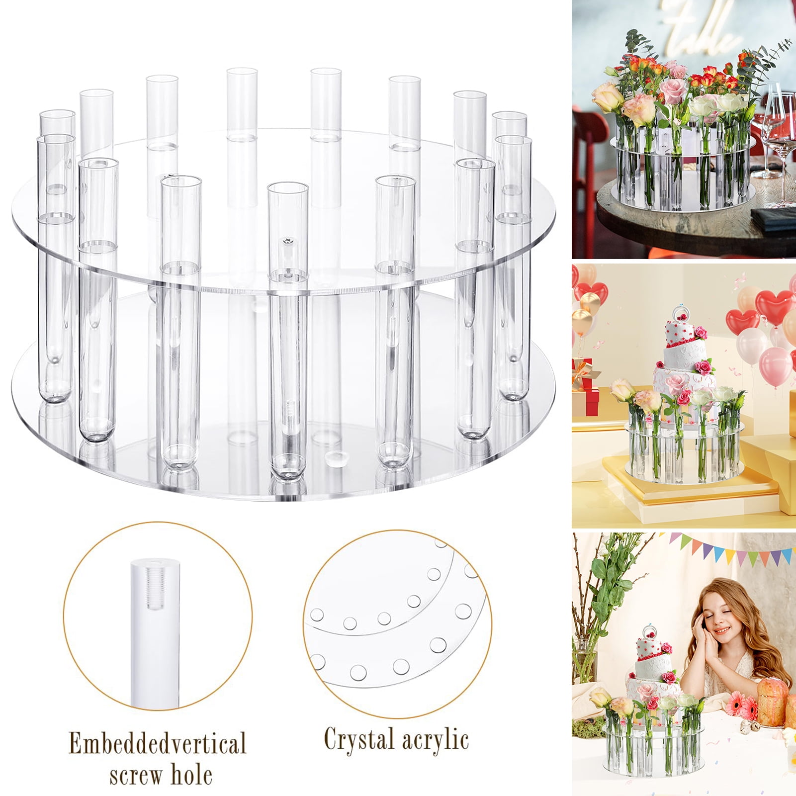 Mdesiwst Clear Acrylic Cake Stand Elegant Dessert Display Stand with ...