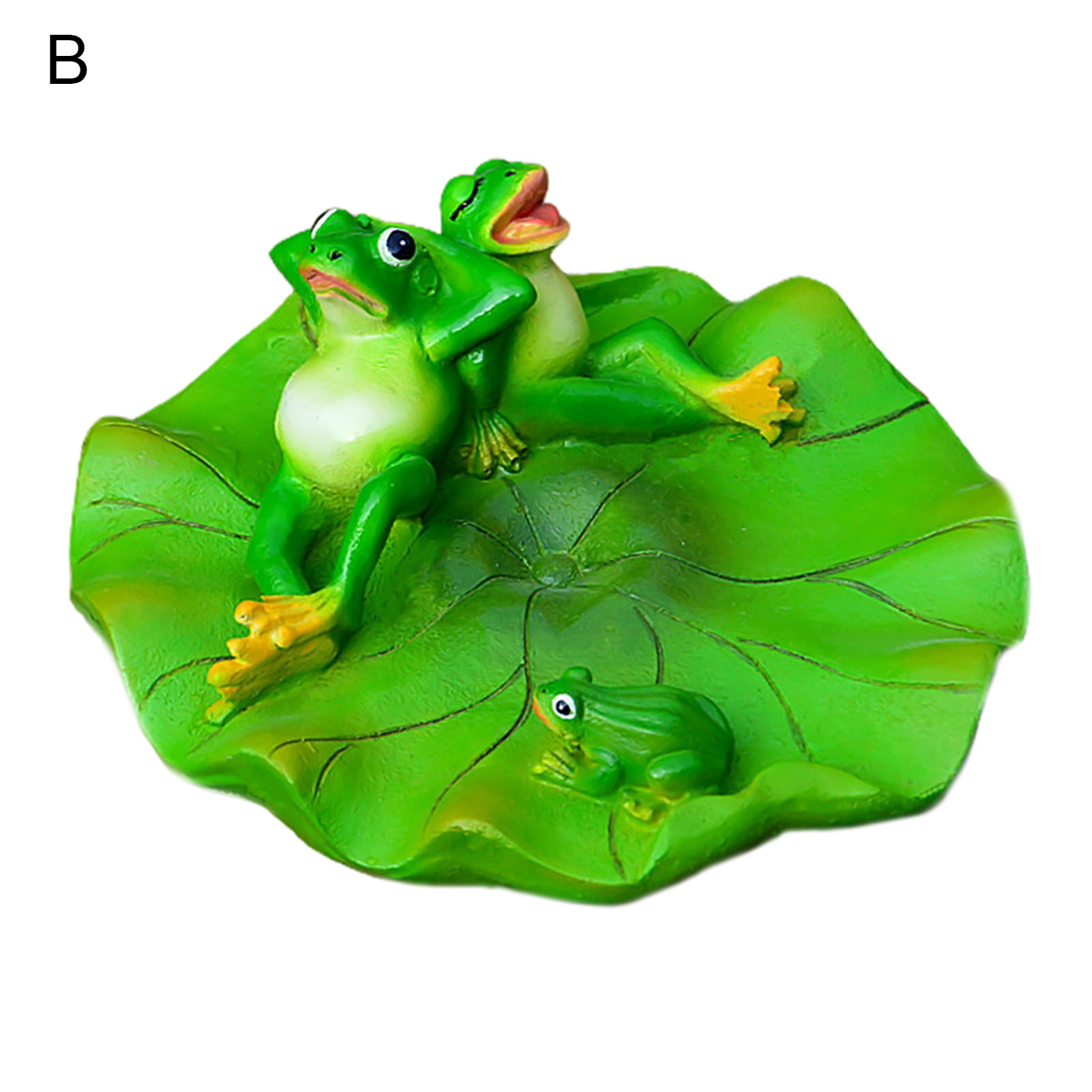 Mdesiwst Delicate Frog Figurines Artificial Cartoon Resin Fine Afloat ...