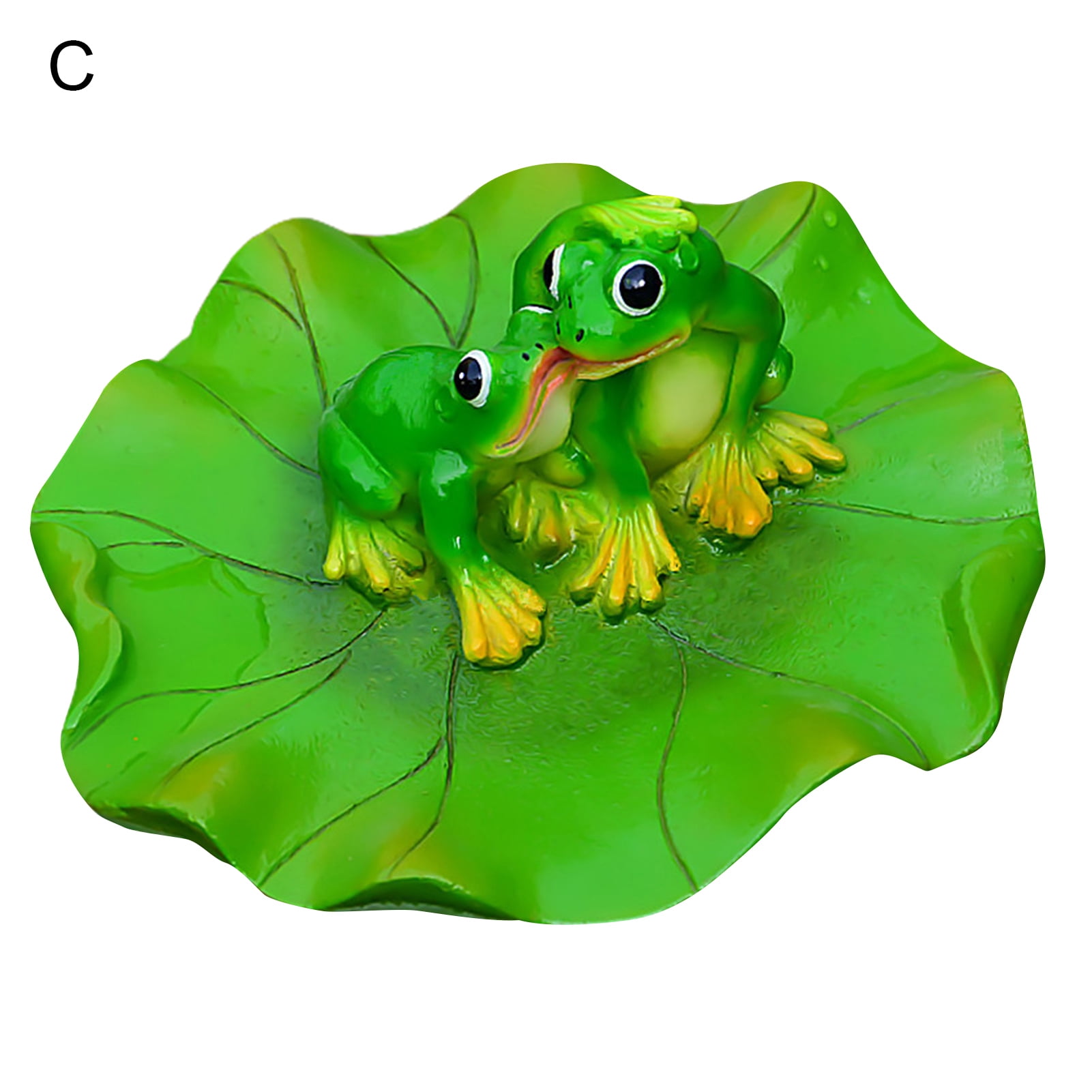 Mdesiwst Delicate Frog Figurines Artificial Cartoon Resin Fine Afloat ...