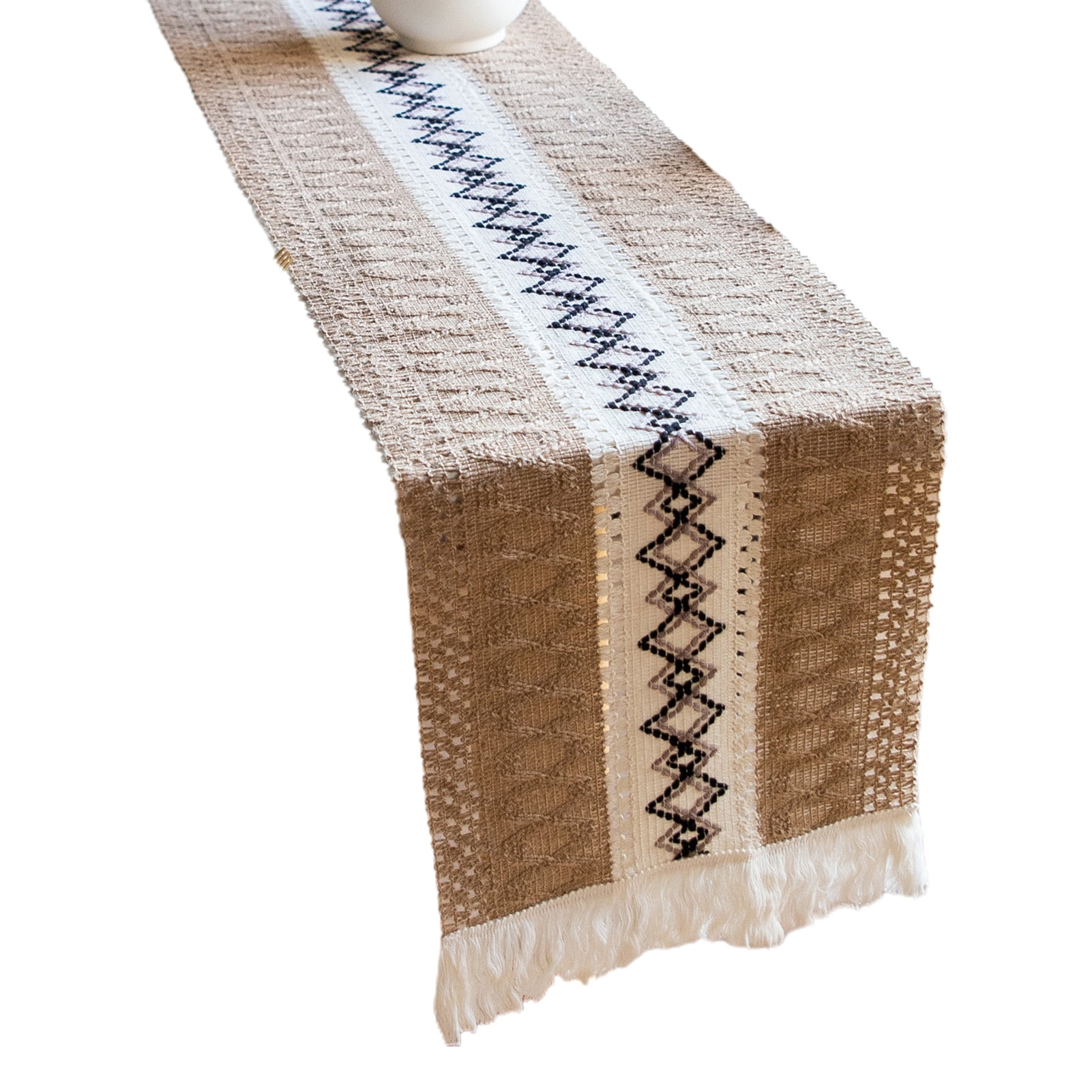 Mdesiwst Dining Table Decor Table Runner with Tassels Hollow Design ...