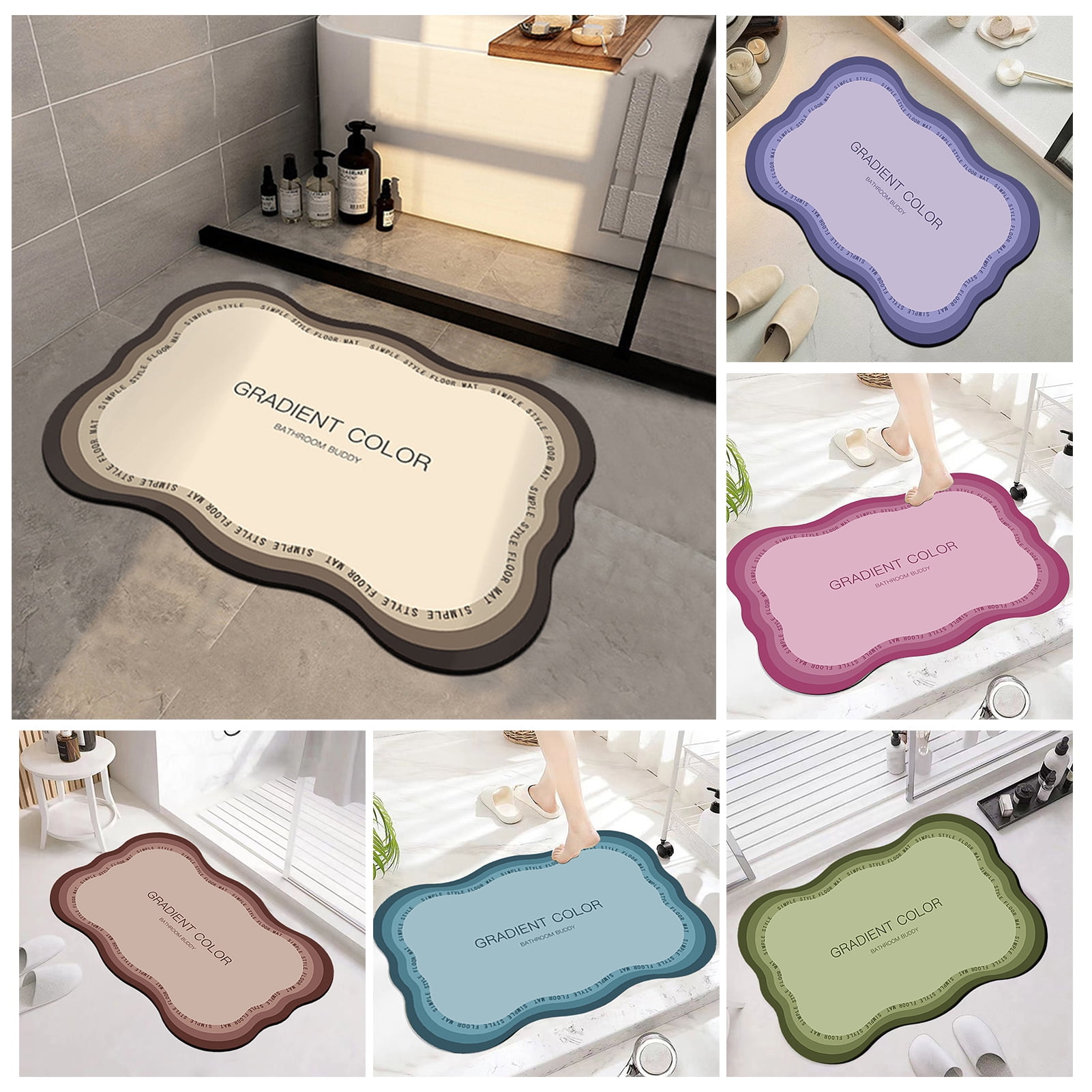 Mdesiwst Door Mat Irregular Shapes Smooth Trimming Process Flexible ...