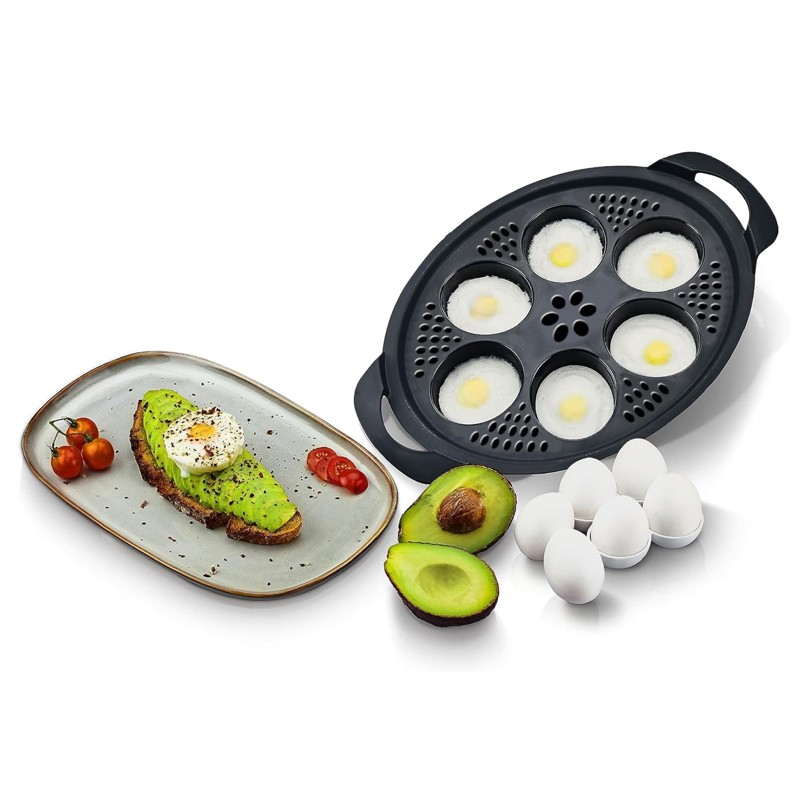 Mdesiwst Egg Cooking Pot Multifunctional 6 Grids Design Egg Mold Food ...