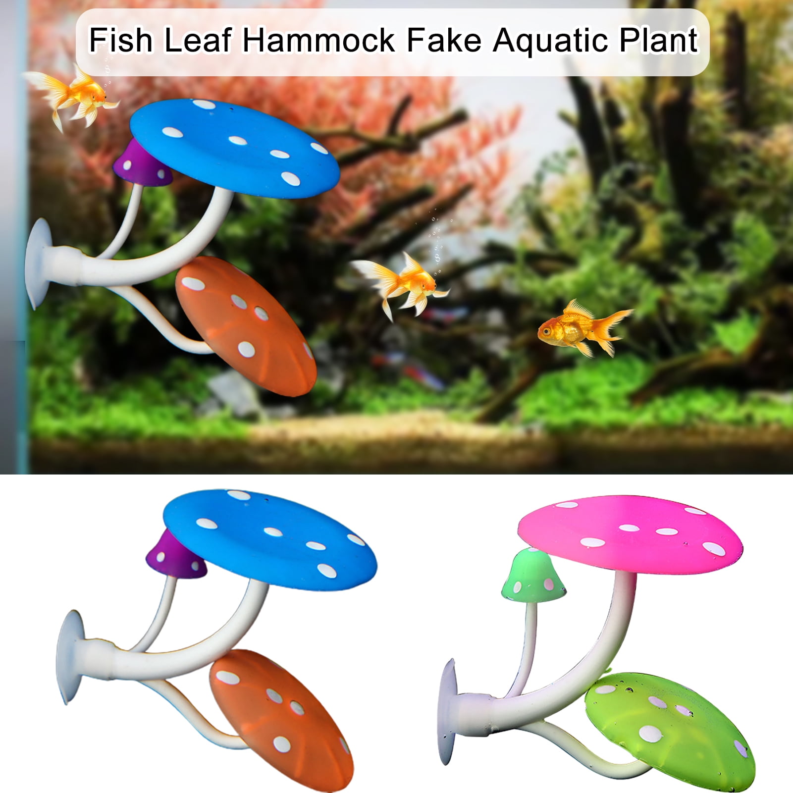 Mdesiwst Fish Habitat Leaf with Suction Cup Betta Spawning Natural ...