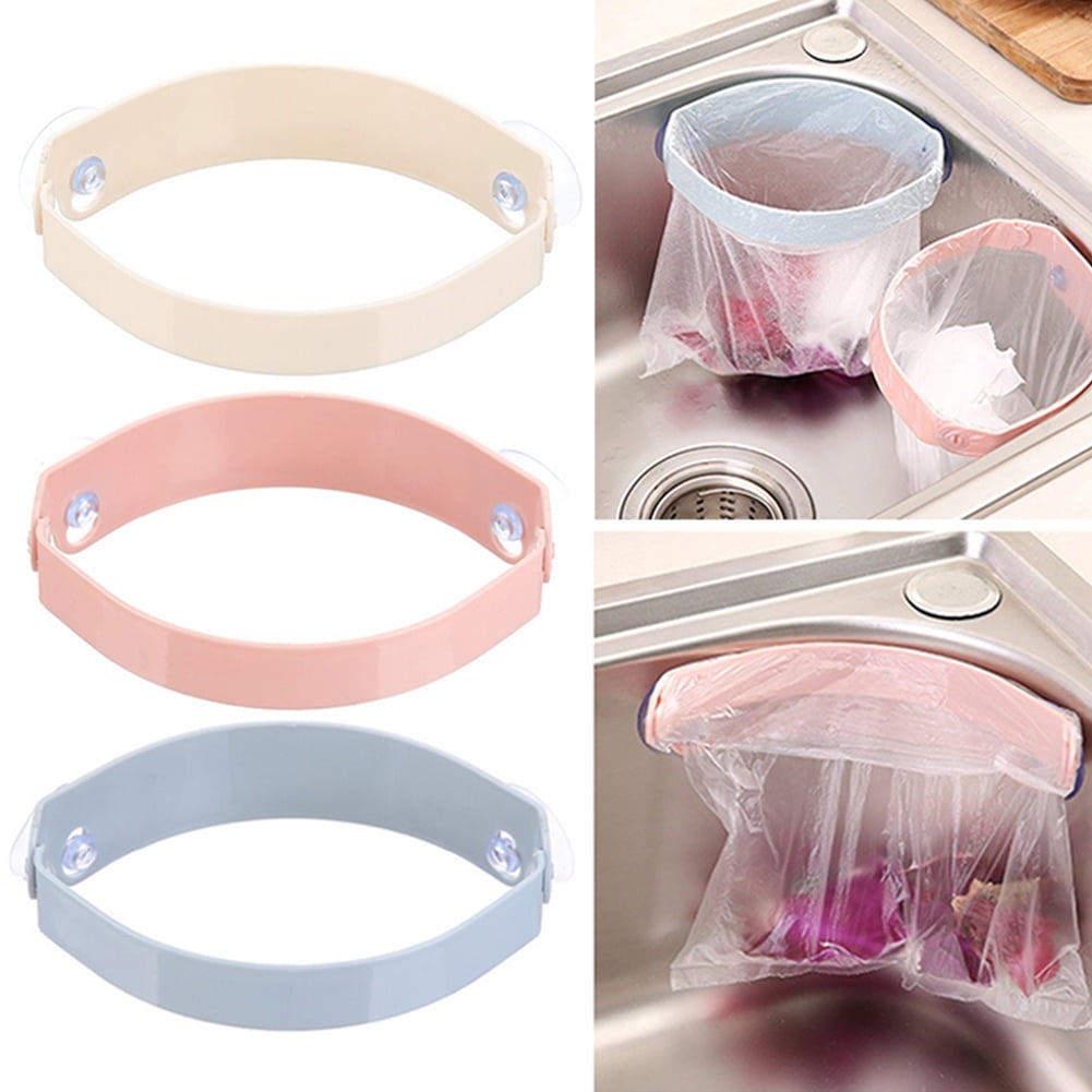 Mdesiwst Foldable Kitchen Sink Trash Rack Strong Sucker Garbage Bag ...