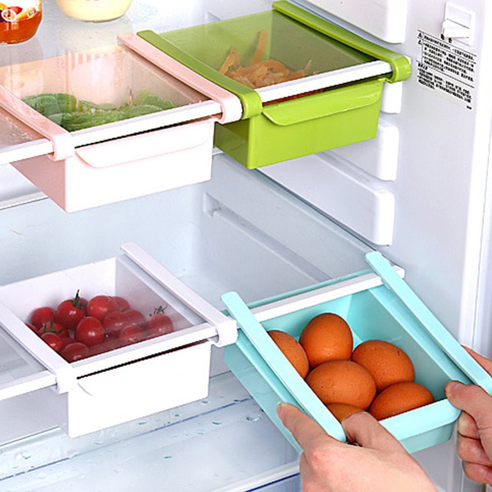 Mdesiwst Fridge Drawer Organize Retractable Drawer Refrigerator Storage ...