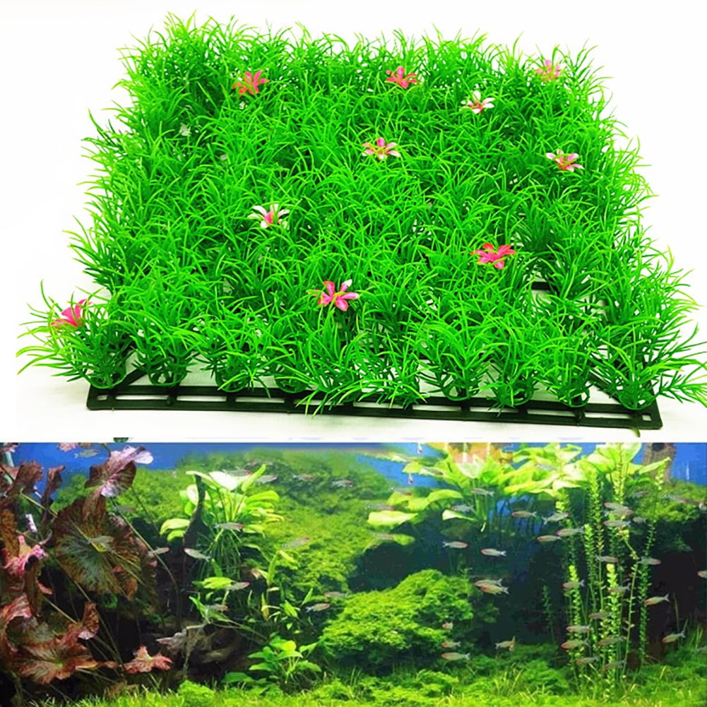 Mdesiwst Green Artificial Water Plant Aquarium Fish Tank Realistic ...