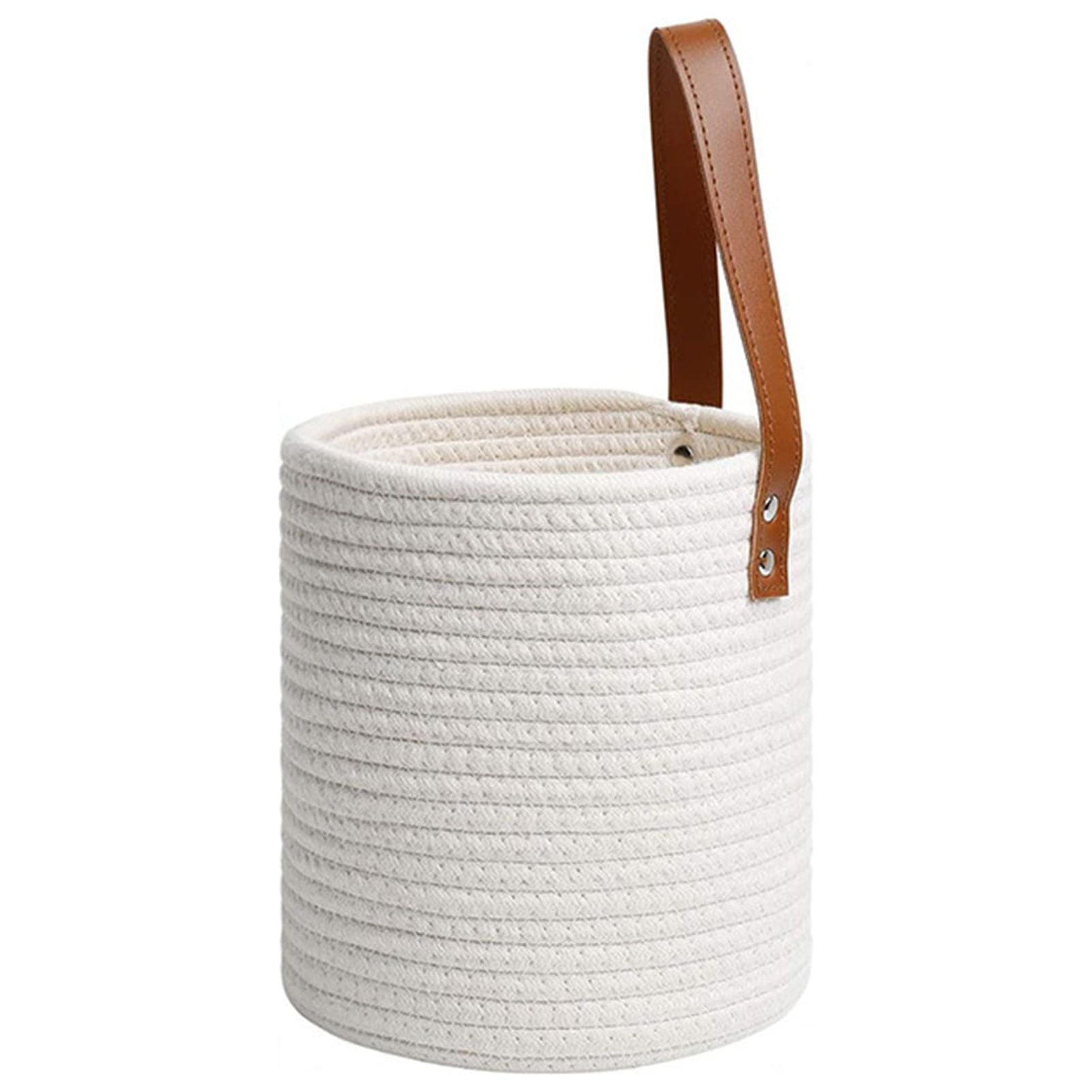 Mdesiwst Hanging Basket Natural Hand-woven Faux Leather Rattan ...