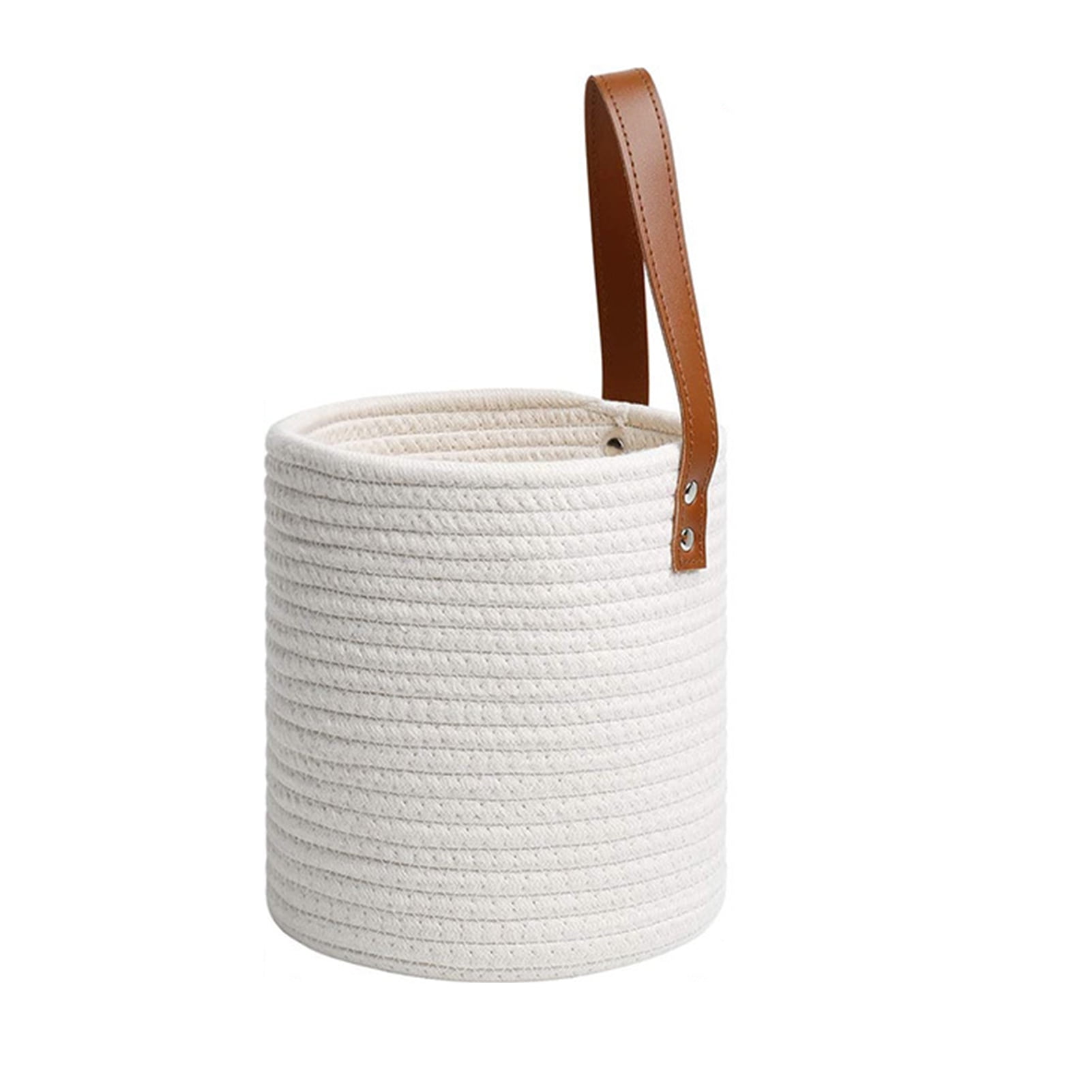 Mdesiwst Hanging Basket Natural Hand-woven Faux Leather Rattan ...