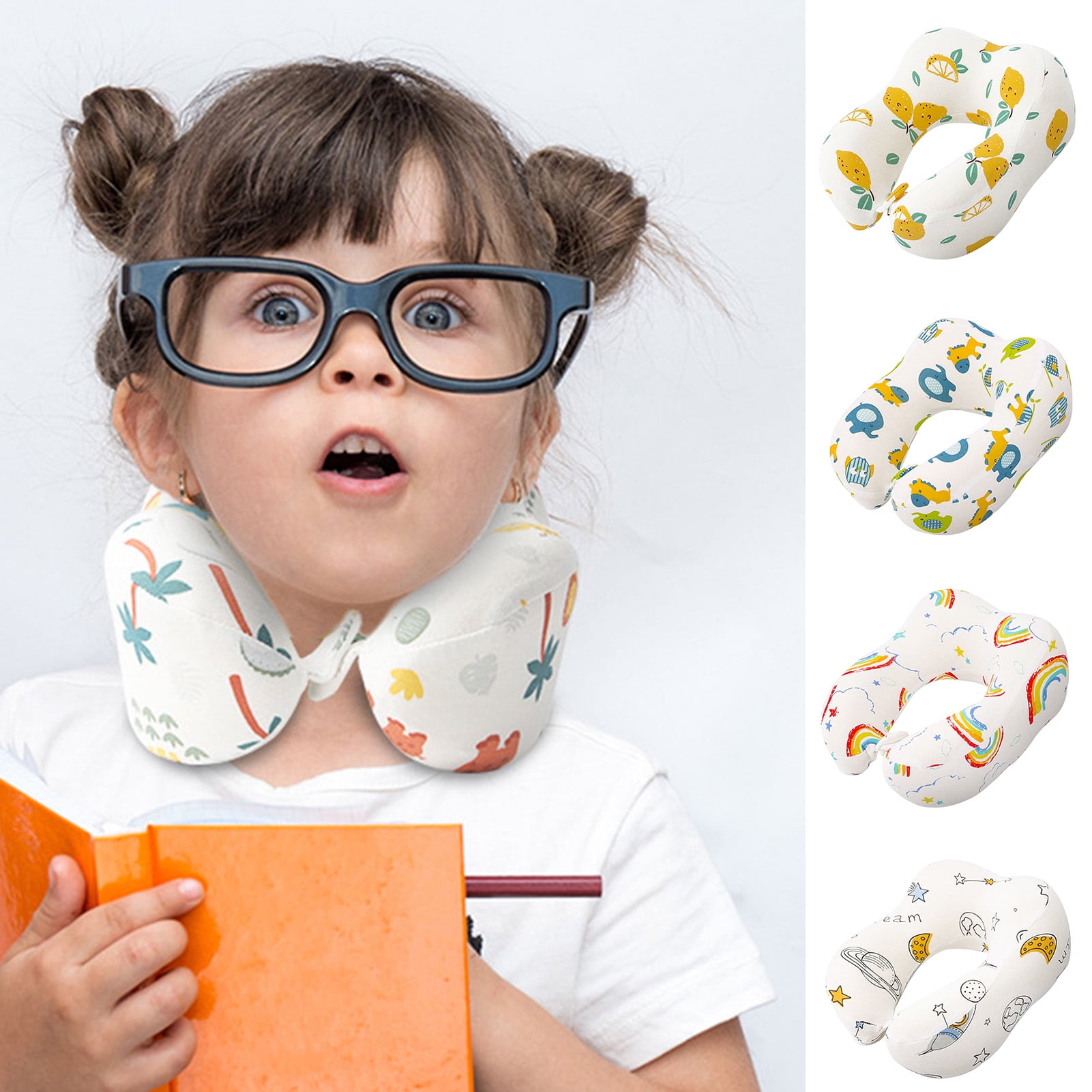 Mdesiwst Kids U-Shape Neck Pillow Memory Foam Ergonomic Head Neck ...