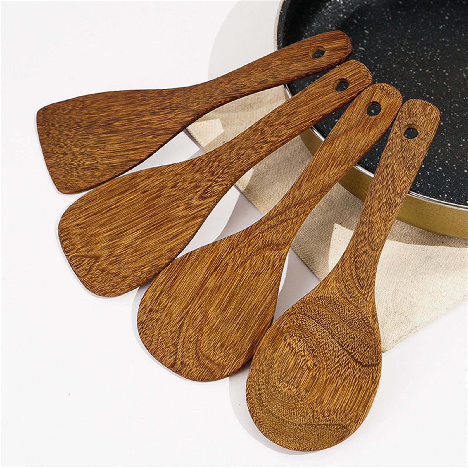 Mdesiwst Kitchen Utensils Food Grade Heat Resistant Wood Utility ...
