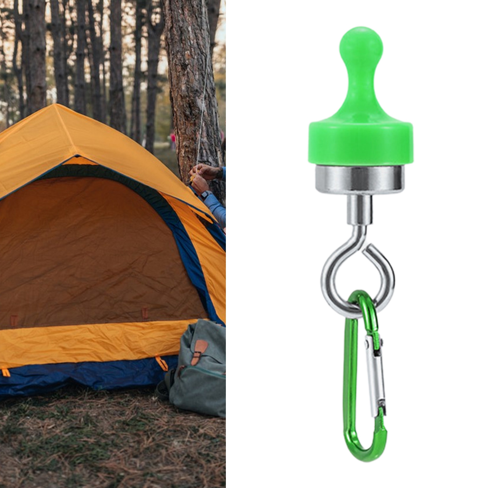Mdesiwst Magnetic Hook Carabiner Tent Hook Camping Anti-slip Magnets ...