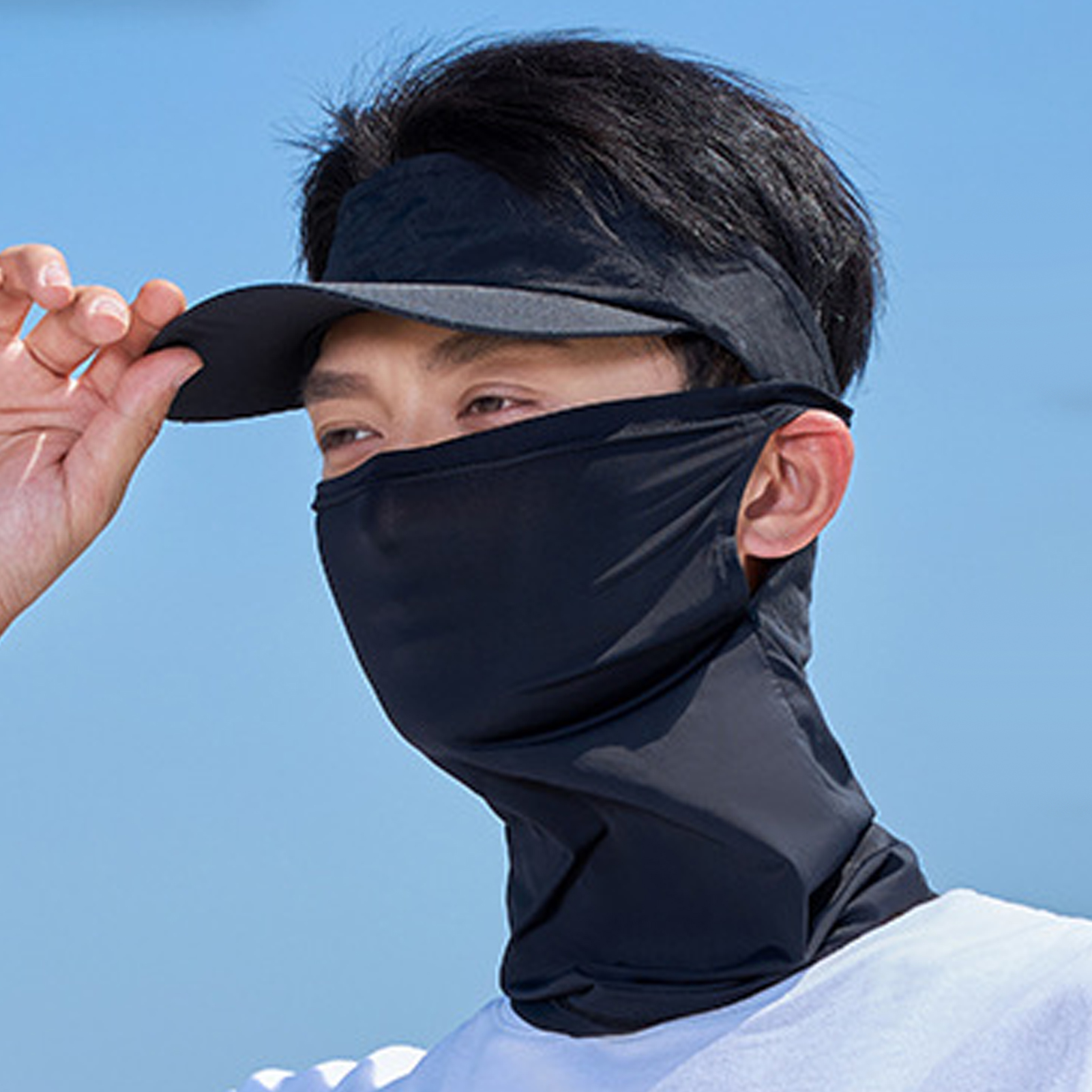 Mdesiwst Men Summer Hat Empty Top Hollow Out Mesh Long Brim Sunscreen ...