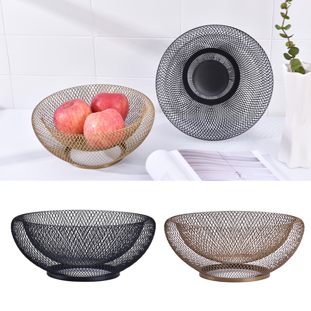 Mdesiwst Metal Wire Fruit Basket, Large Round Storage Baskets for Bread ...