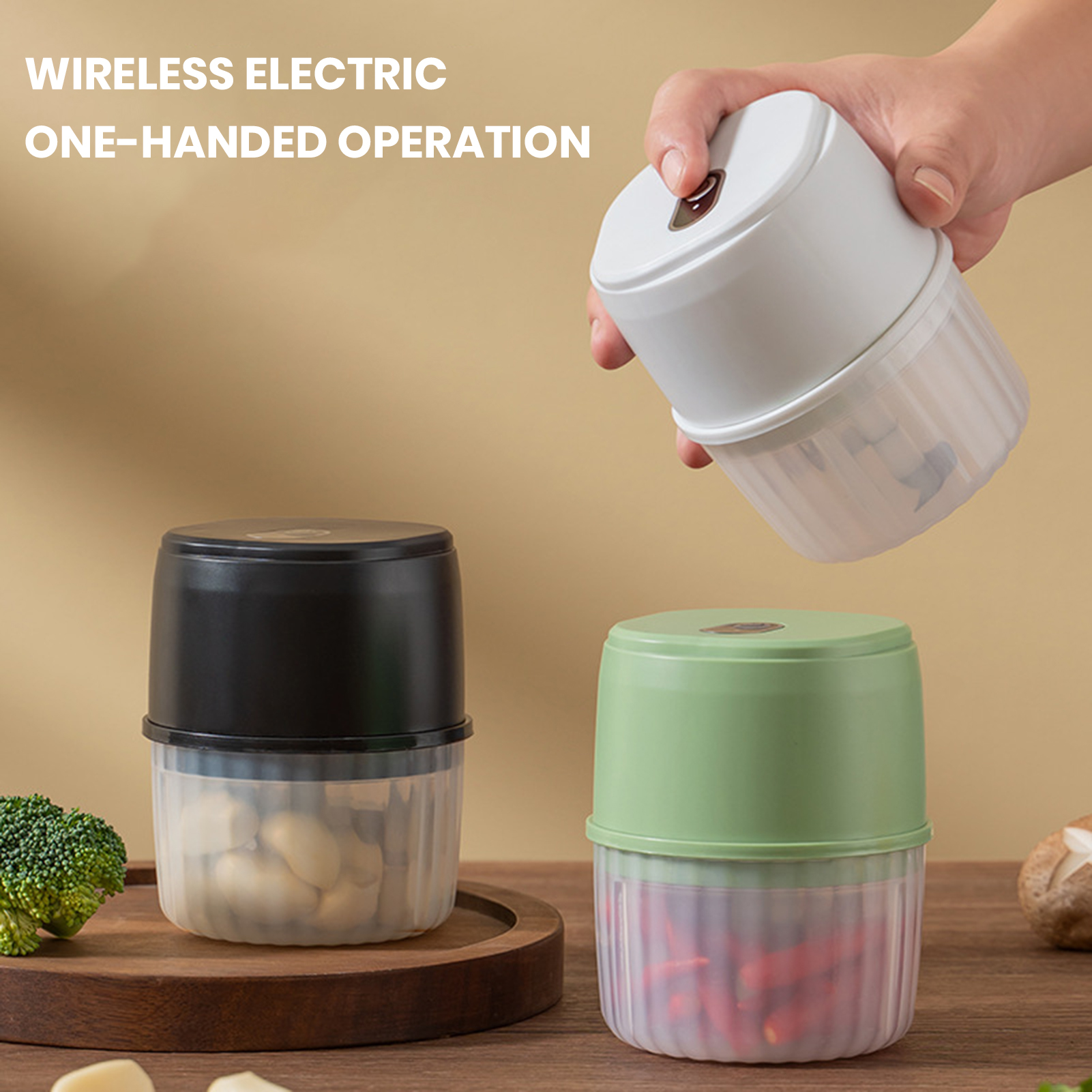 Mdesiwst Mini Electric Garlic Masher USB Rechargeable Garlic Chopper ...