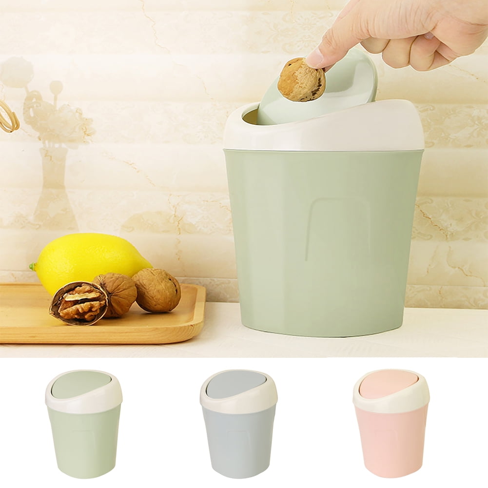 Mdesiwst Mini Trash Can, Countertop Trash Can with Swing Lid for ...