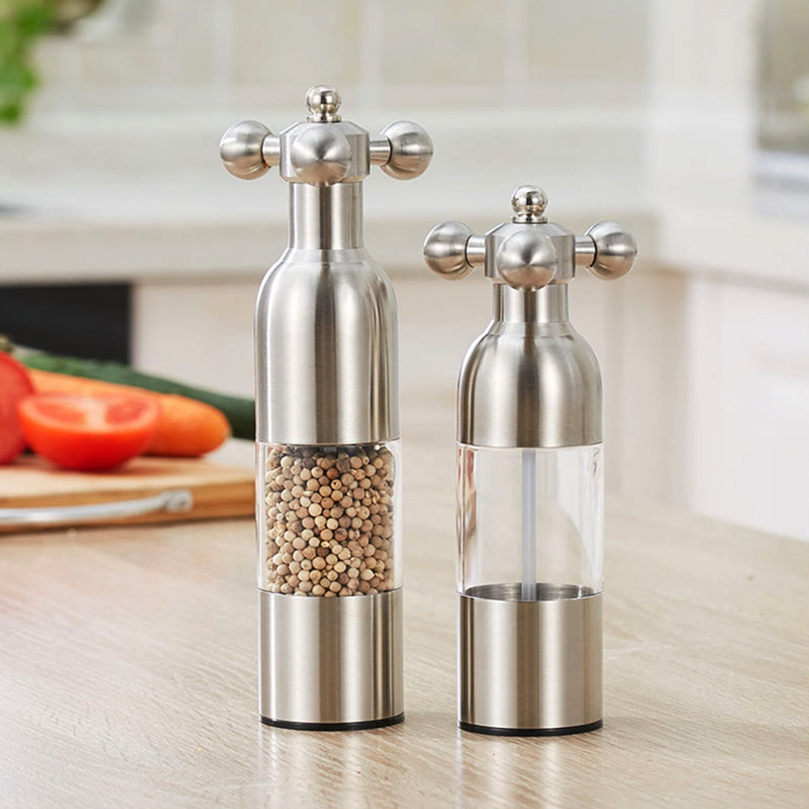 Mdesiwst Pepper Mill Handheld Labor-saving Stainless Steel Professional ...