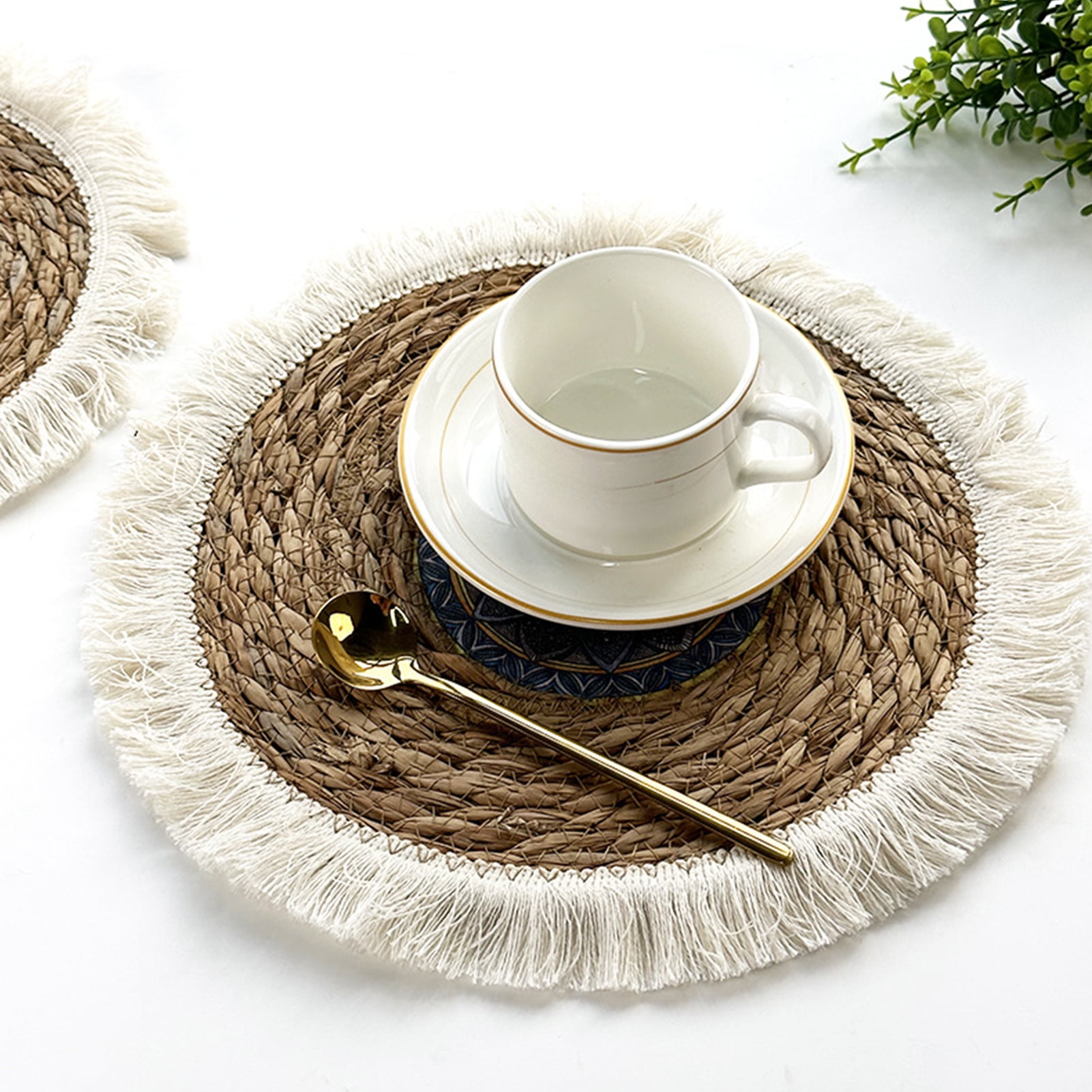 Mdesiwst Placemat Round Thickened Heat-Resistant Table Protection Soft ...