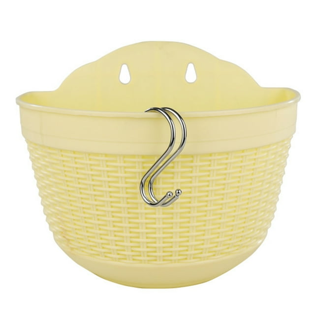 Mdesiwst Plant Hanging Basket Wall-mounted Semi-circular Shape Resin ...