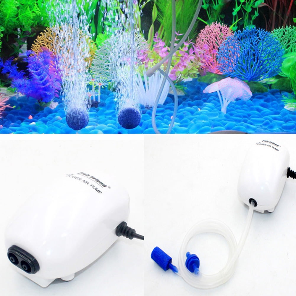 Mdesiwst Single/Double Outlet Low Noise Aquarium Fish Tank Air ...