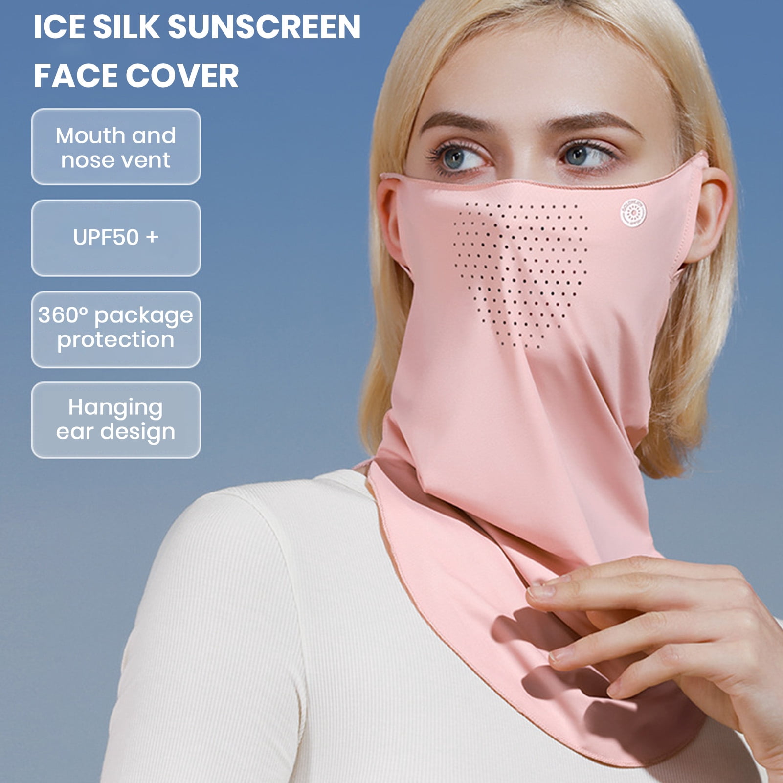Mdesiwst Sun Protection Face Guard Super Soft Breathable Ear-Hanging ...