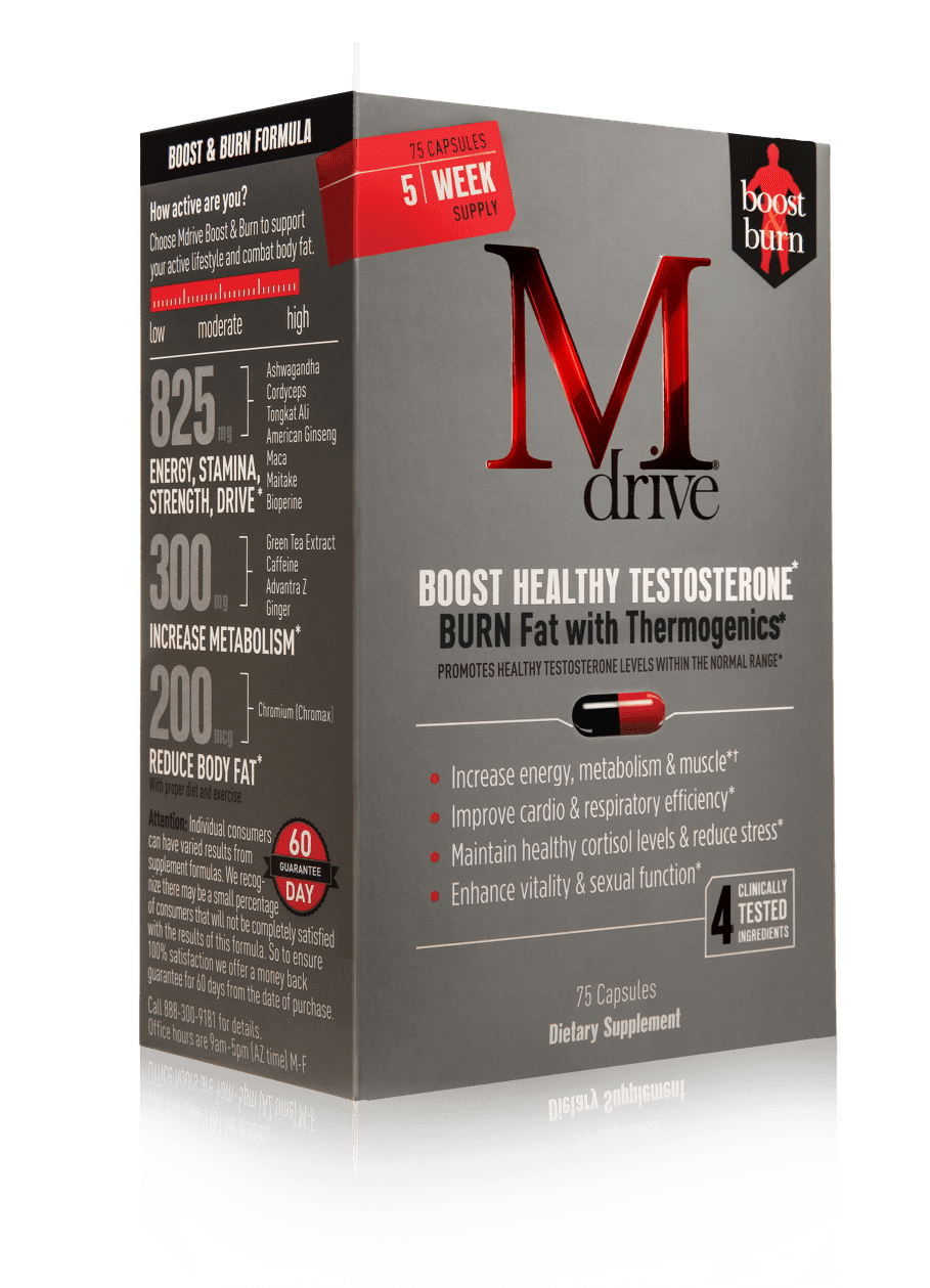 Mdrive Men's Testosterone & Fat Burner, Stress Relief, Muscle Enhancer ...