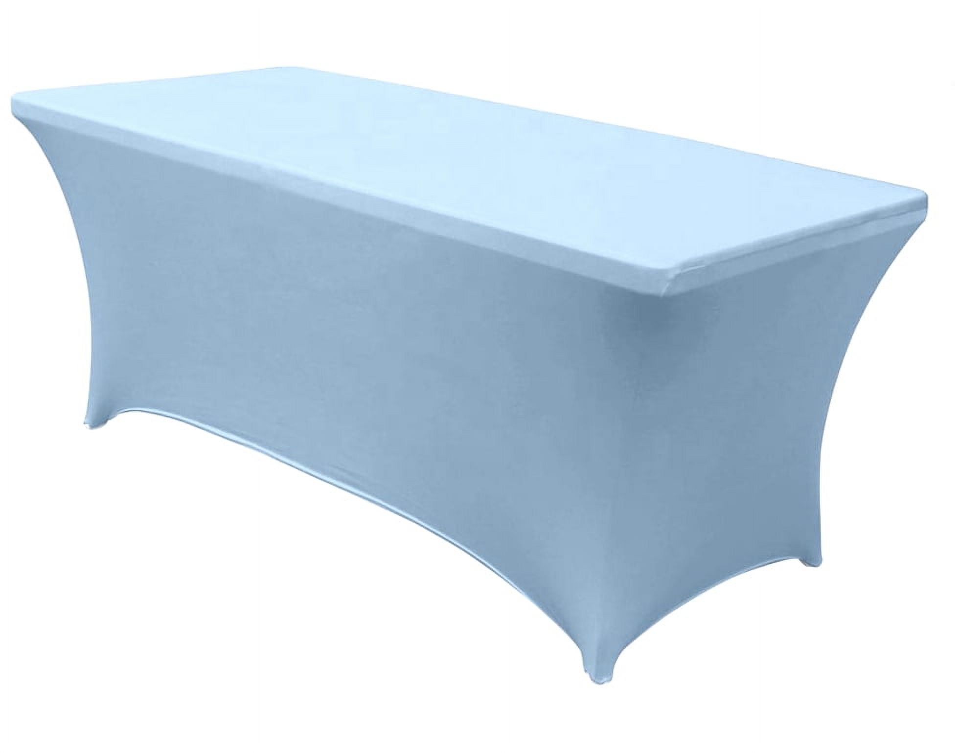 Mds Pack of 15 Rectangular Stretch 8ft Spandex Table Cover Tablecloths for Wedding - Baby Blue ...