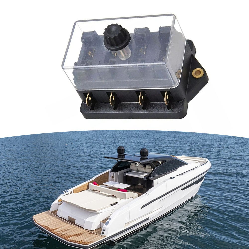 Mduoduo 1 pcs Black Fuse Carrier ATO ATC In-line 4-way Fuse Box Flat ...