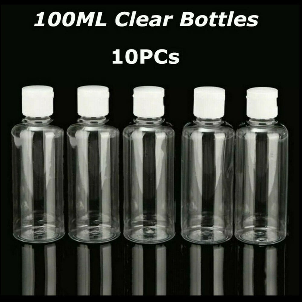 Mduoduo 10 Pcs Empty Plastic Bottles,100ML Flip Top Clear Small Bottles ...
