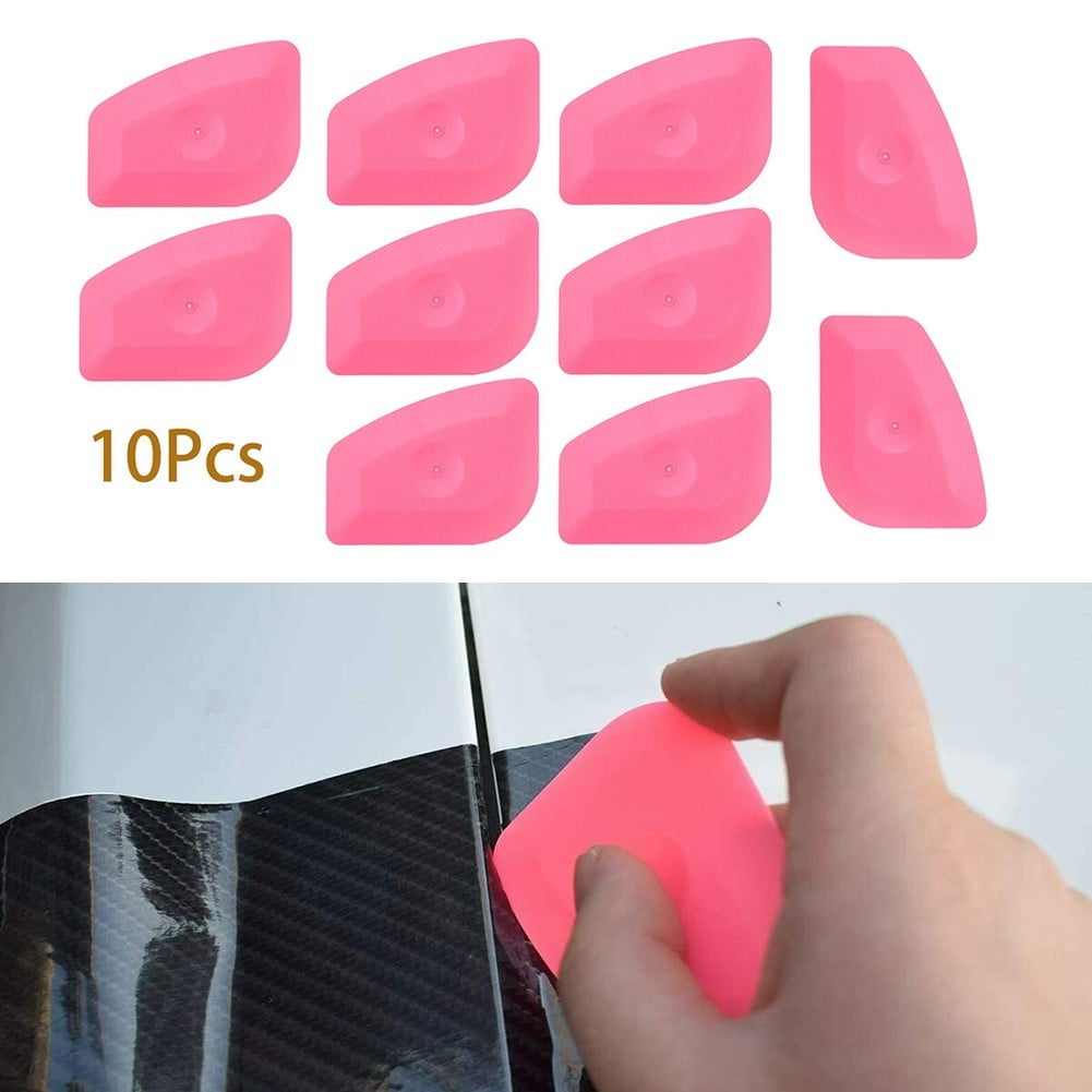 Mduoduo 10 Pcs Mini Pink Hard Card Squeegee Scraper Tint Car Vinyl Film ...