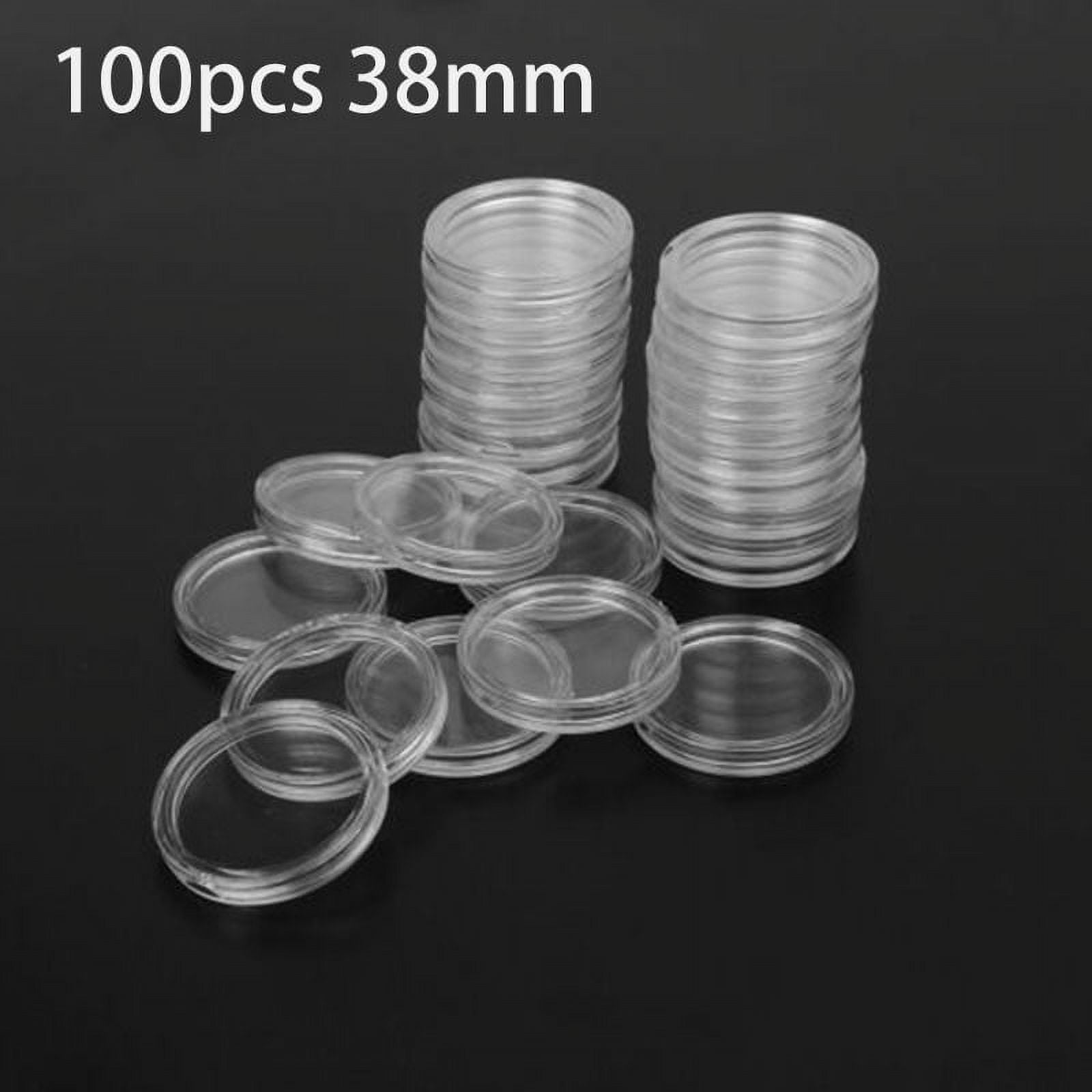 Mduoduo 100 Pcs 38 mm Round Plastic Coin Holder Capsule Container ...