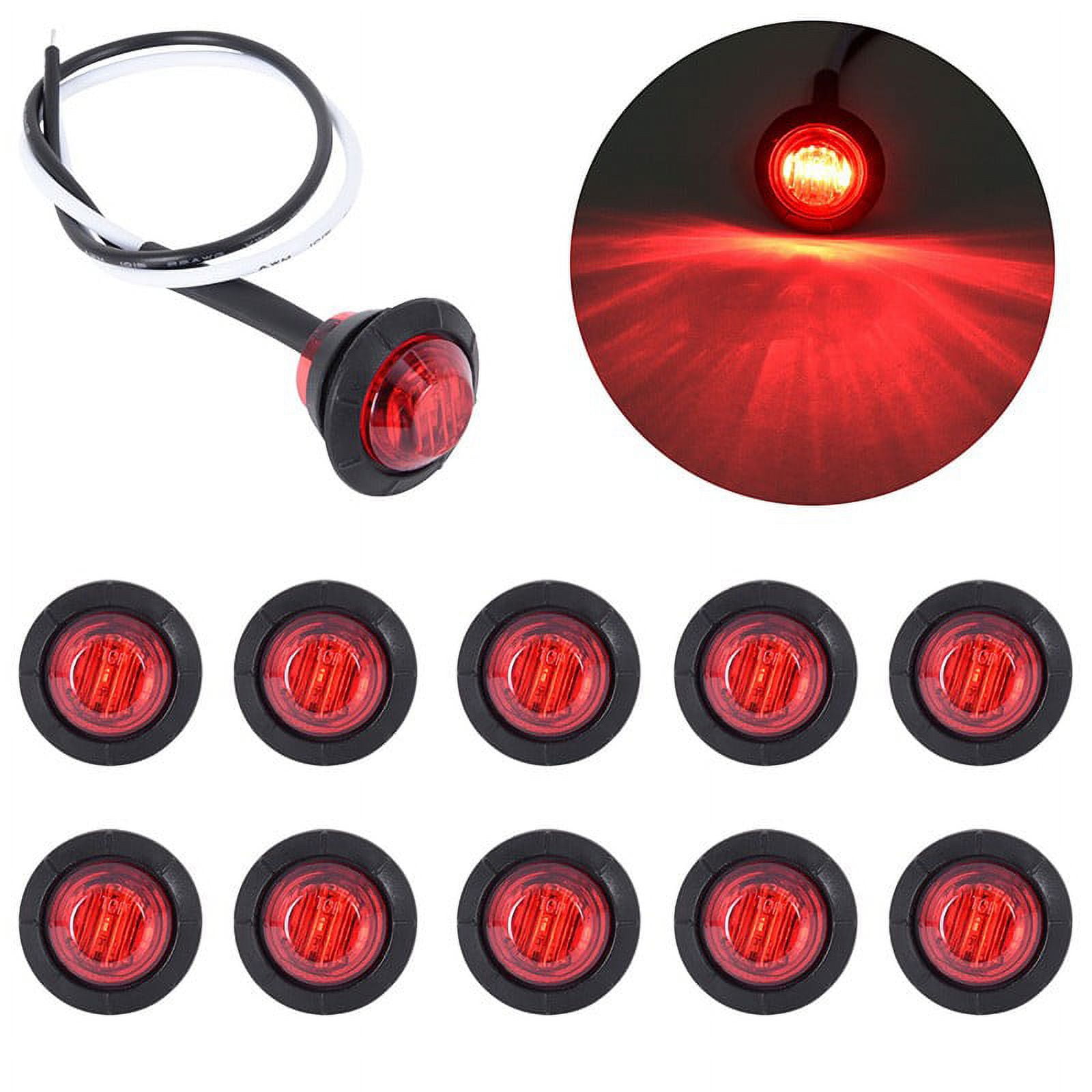Mduoduo 12V Car Truck Trailer Mini Red Round LED Button Side Marker ...