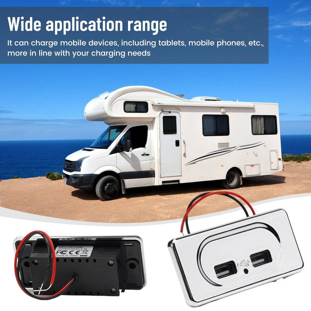Mduoduo 12V Dual Usb Port Socket Charger Charging For Camper Caravan ...