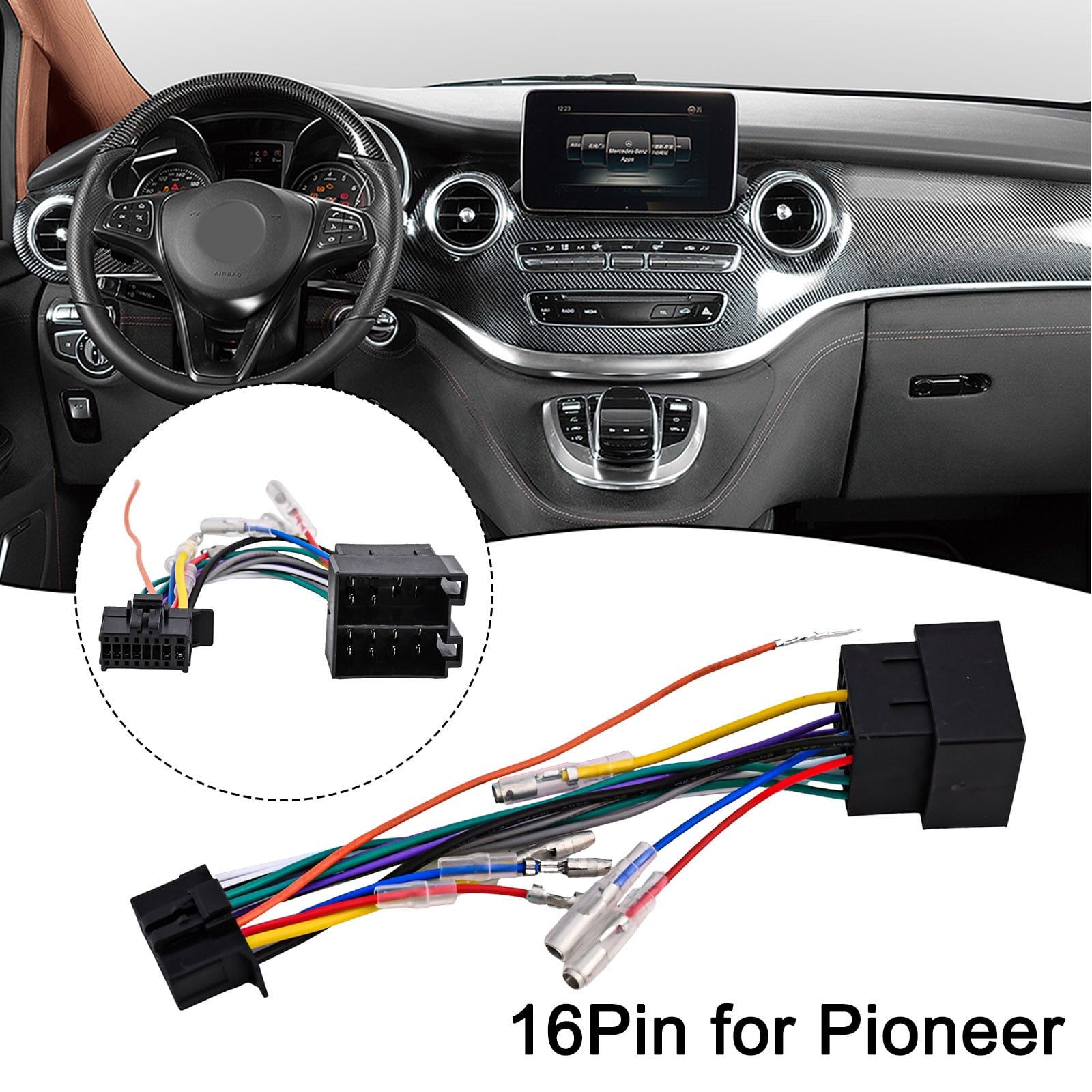 Mduoduo 16 Pin Car Radio Wiring Harness Adapter Cable for Pioneer DEH/MVH ISO Standard, Easy ...