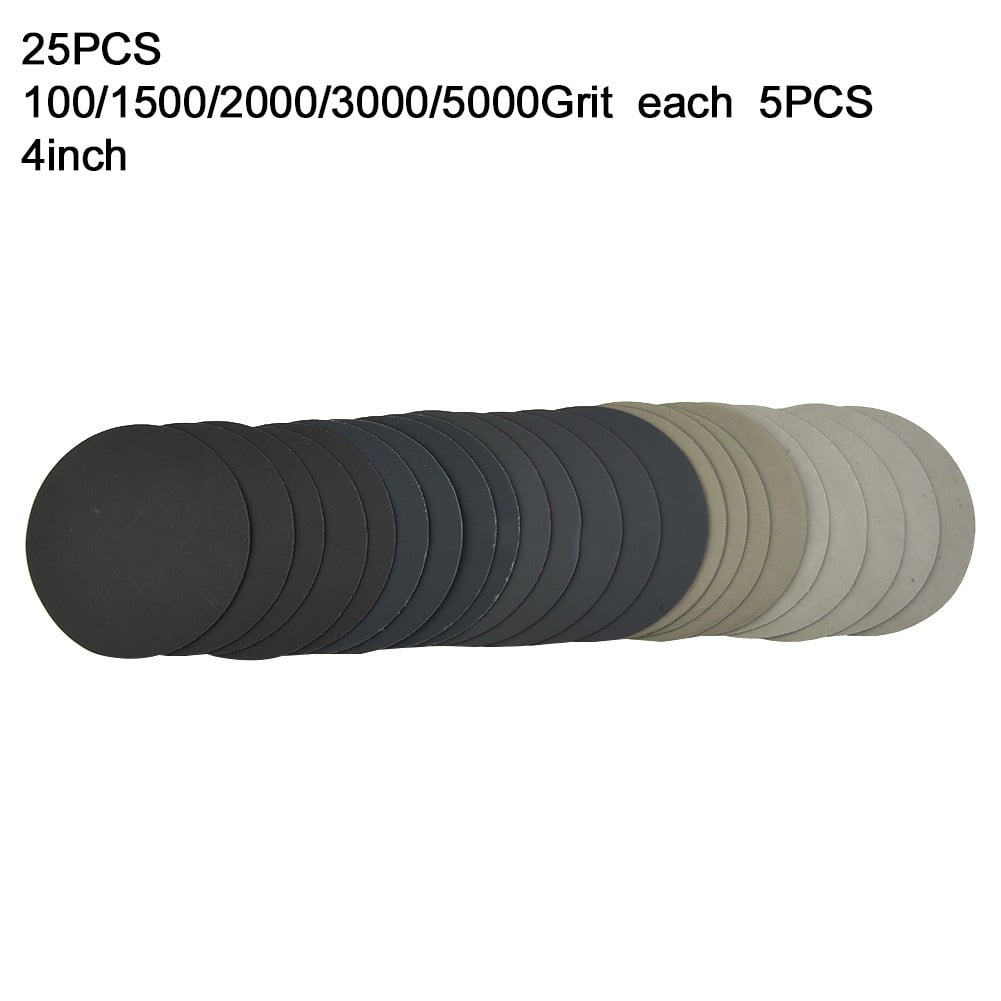 Mduoduo 25 Pcs 4 inch 1000/1500/2000/3000/5000Grit Wet Dry Sanding ...