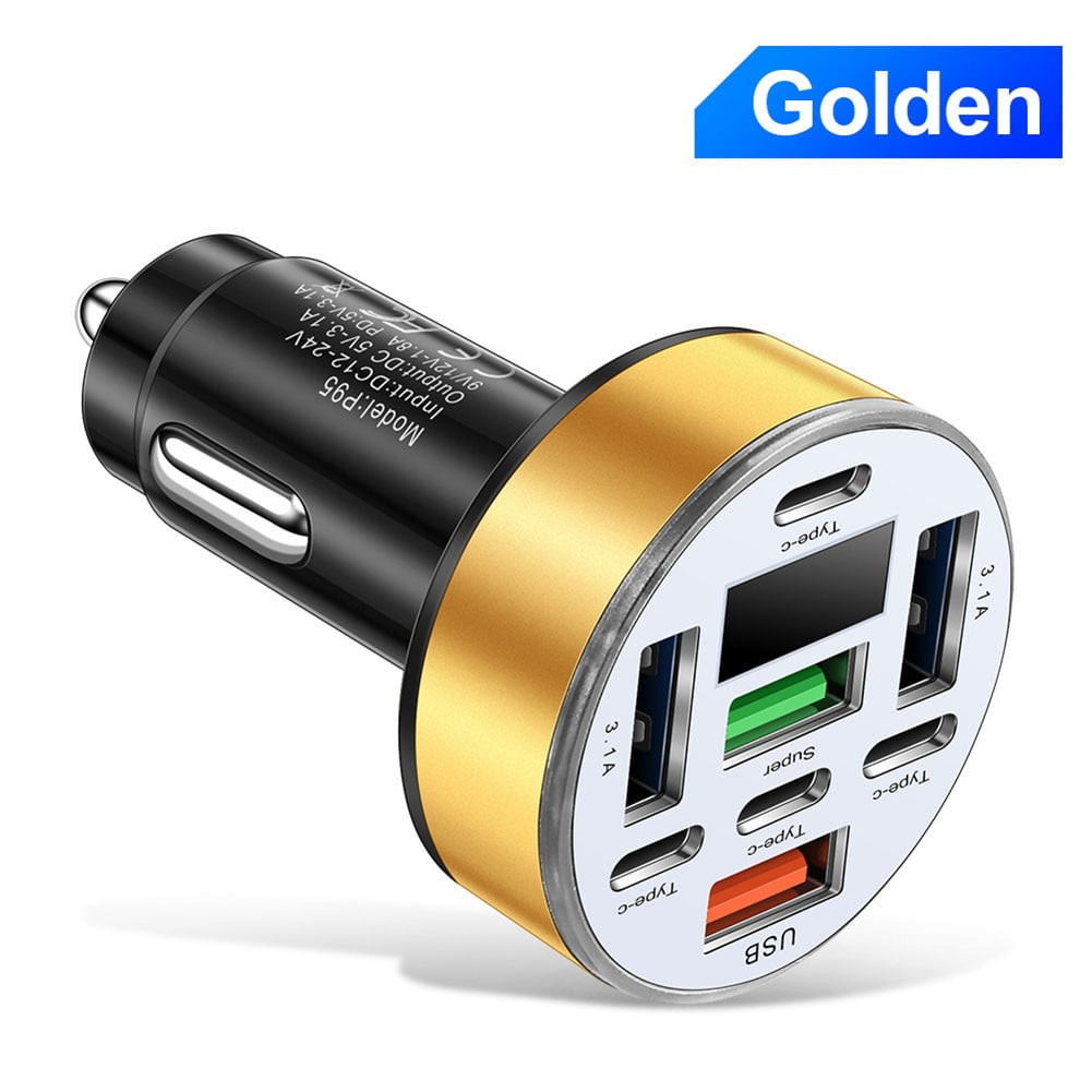 Mduoduo 40W 8-In-1 Car Fast Charger Voltage DIgital Display 4USB+4PD ...