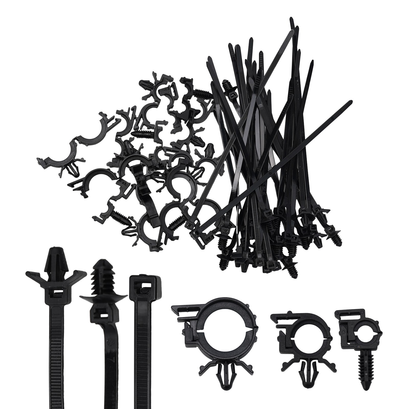 Mduoduo 45Pcs Push Mount Cable Zip Tie Kit with Wire Routing Clips for ...