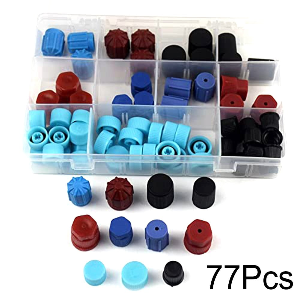 Mduoduo 77pcs A/C FOR R134a R12 High Low Side Valve Core Service Port ...