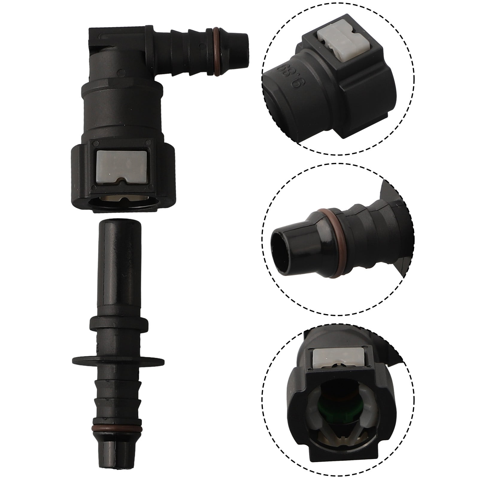 Mduoduo 90 Degree Elbow SAE 9 89 Fuel Line Quick Release Coupler Nylon ...