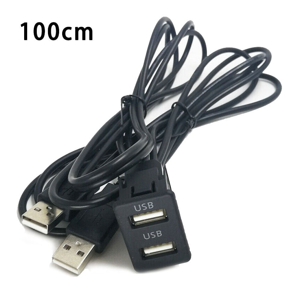 Mduoduo Car Dash Flush Mount Dual USB Extension Adapter Cable 100CM ...