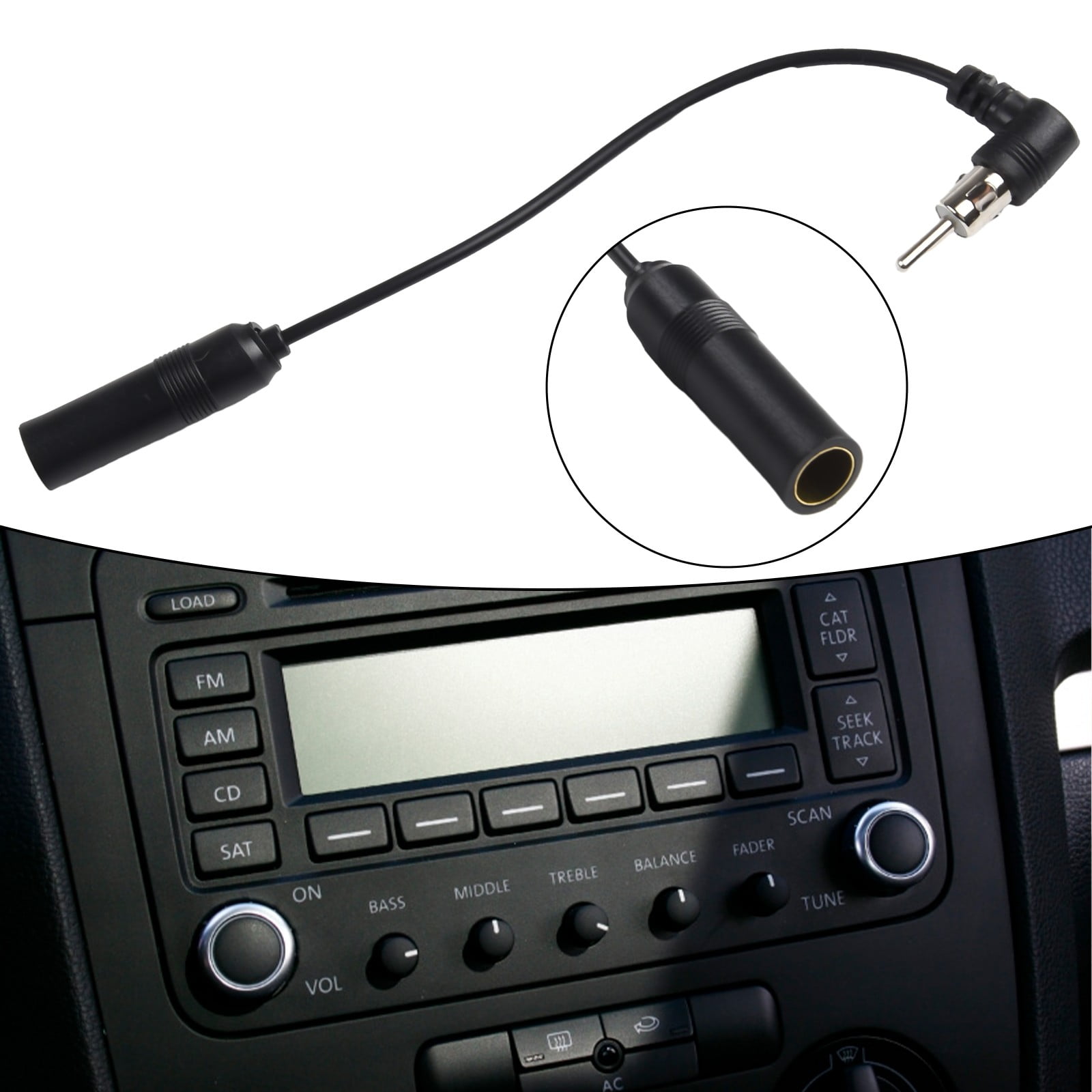 Mduoduo Car Stereo Radio Antenna Adapter AM/FM Aerial Extension Cable ...