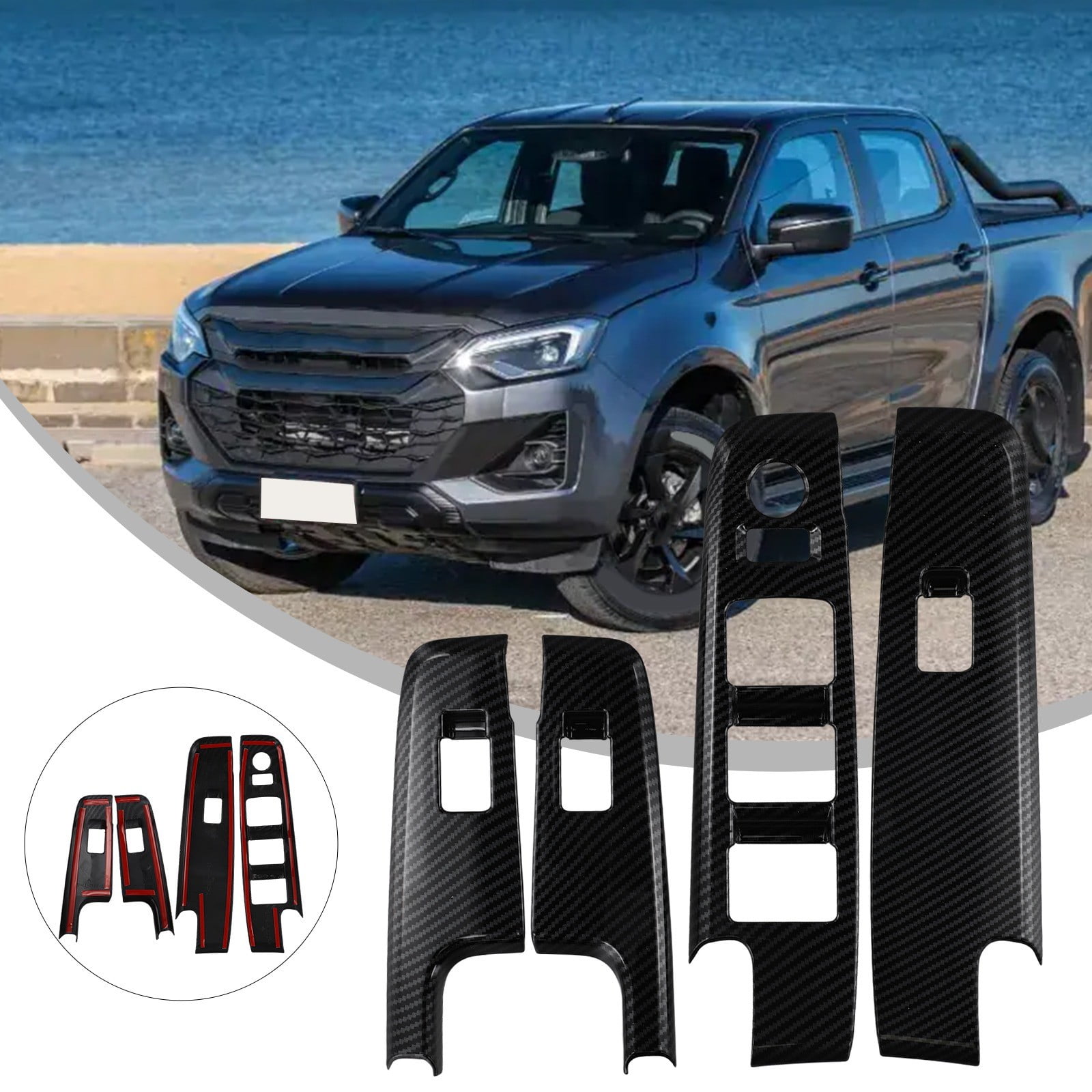 Mduoduo For Isuzu DMax Dmax 2023 2024 Carbon Fiber Window Lift Switch ...