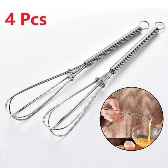Mduoduo Mini Whisks,4 Pcs Small Stainless Steel Balloon Wire Whisk Set ...